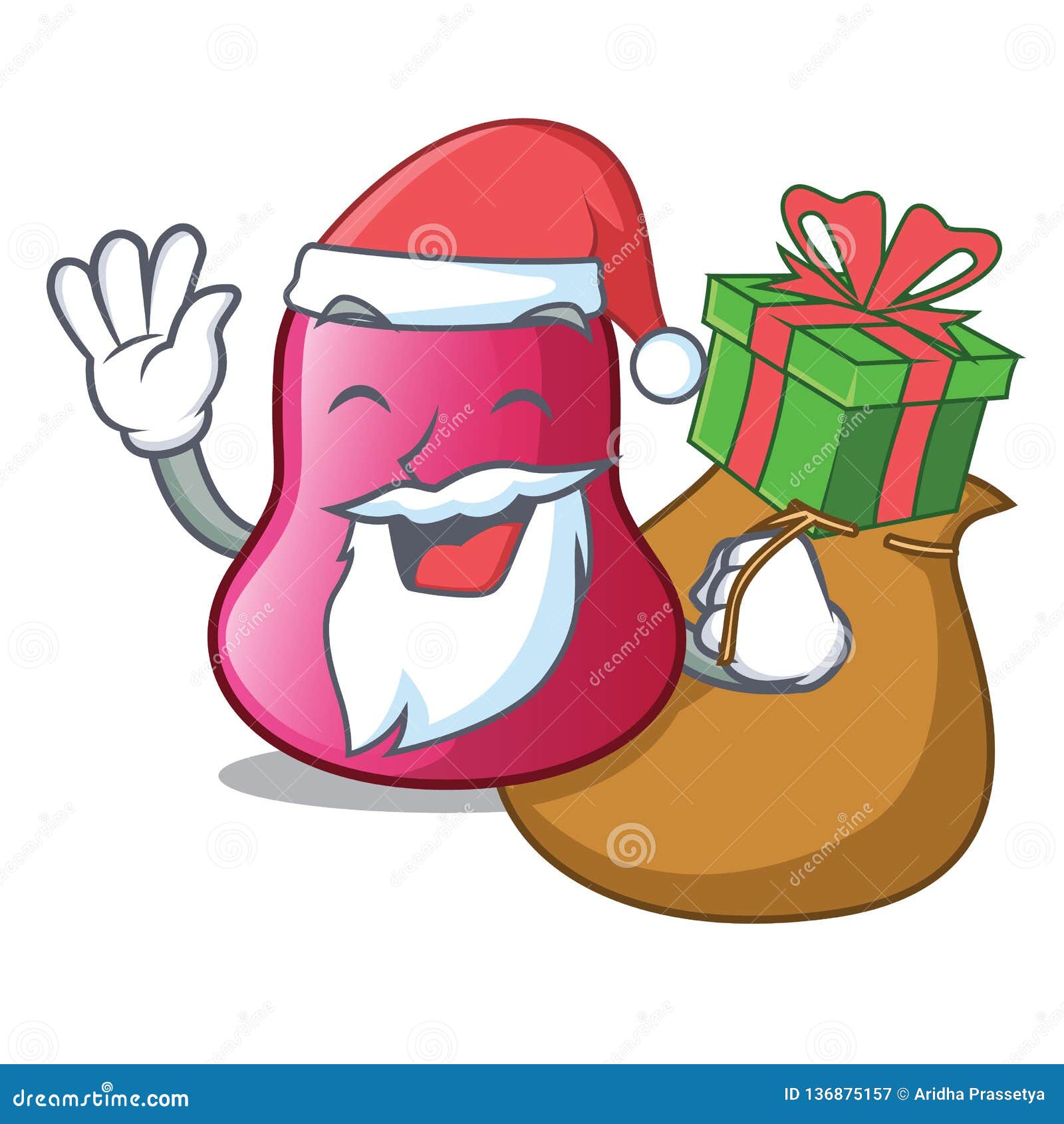 Santa with Gift Sponge Makeuop on the a Cartoons Stock Vector ...