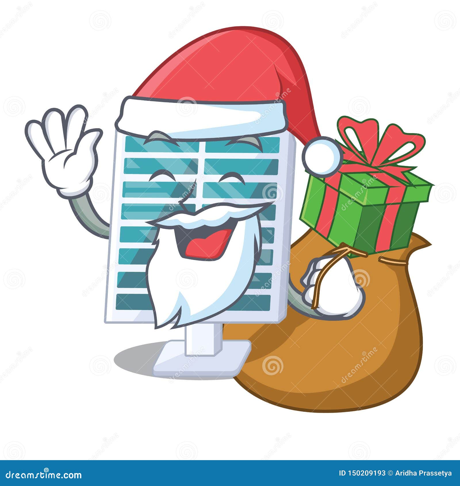 Santa with Gift Toy Solar Panels in the Character Stock Vector ...
