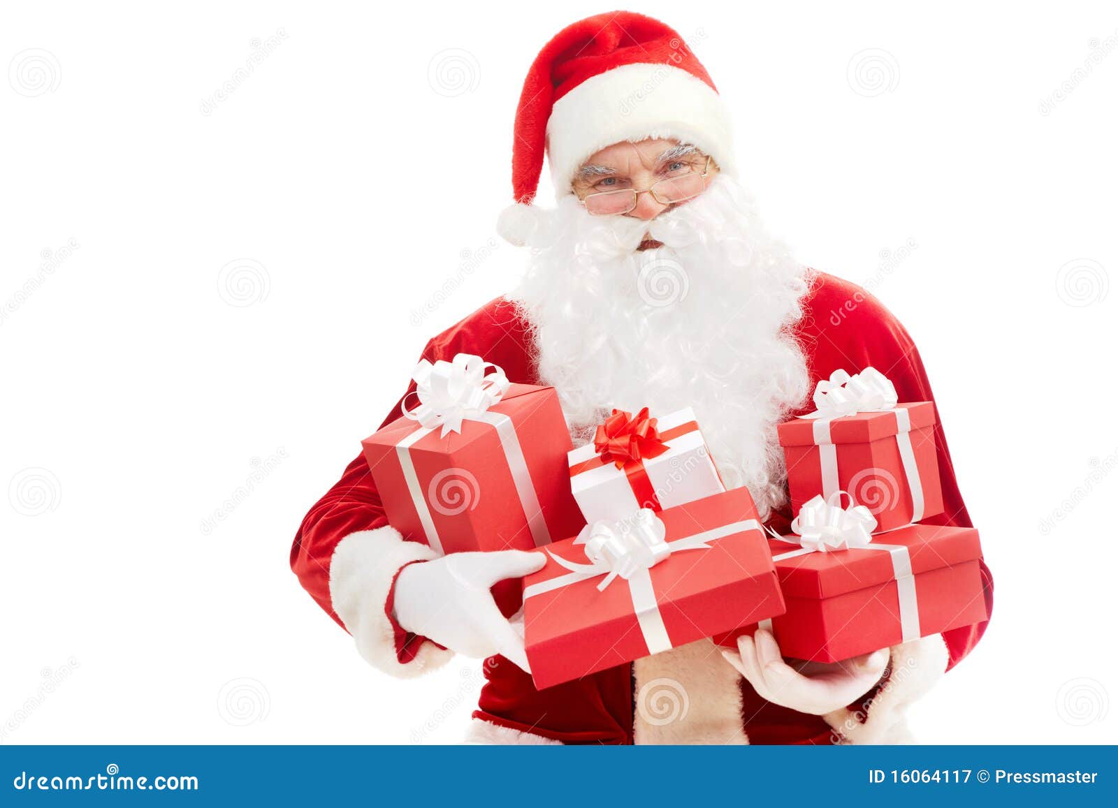 Santa with gifts stock image. Image of giftbox, merry - 16064117