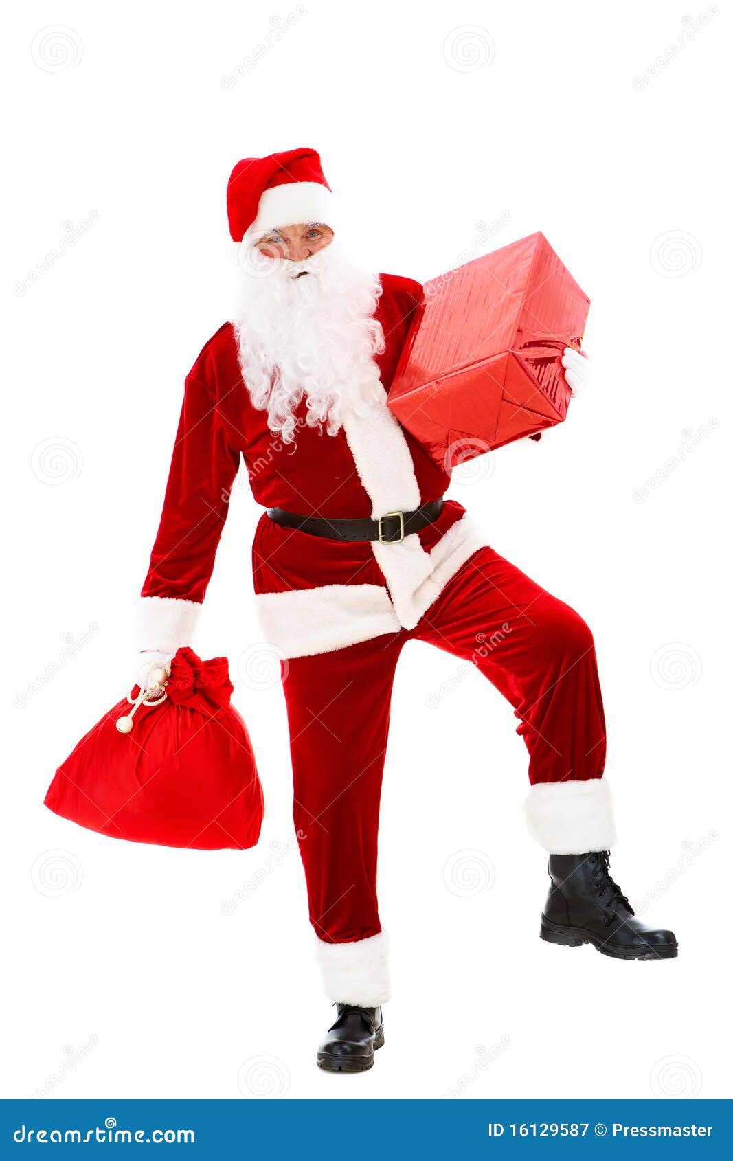 Santa with gifts stock image. Image of giftbox, holding - 16129587