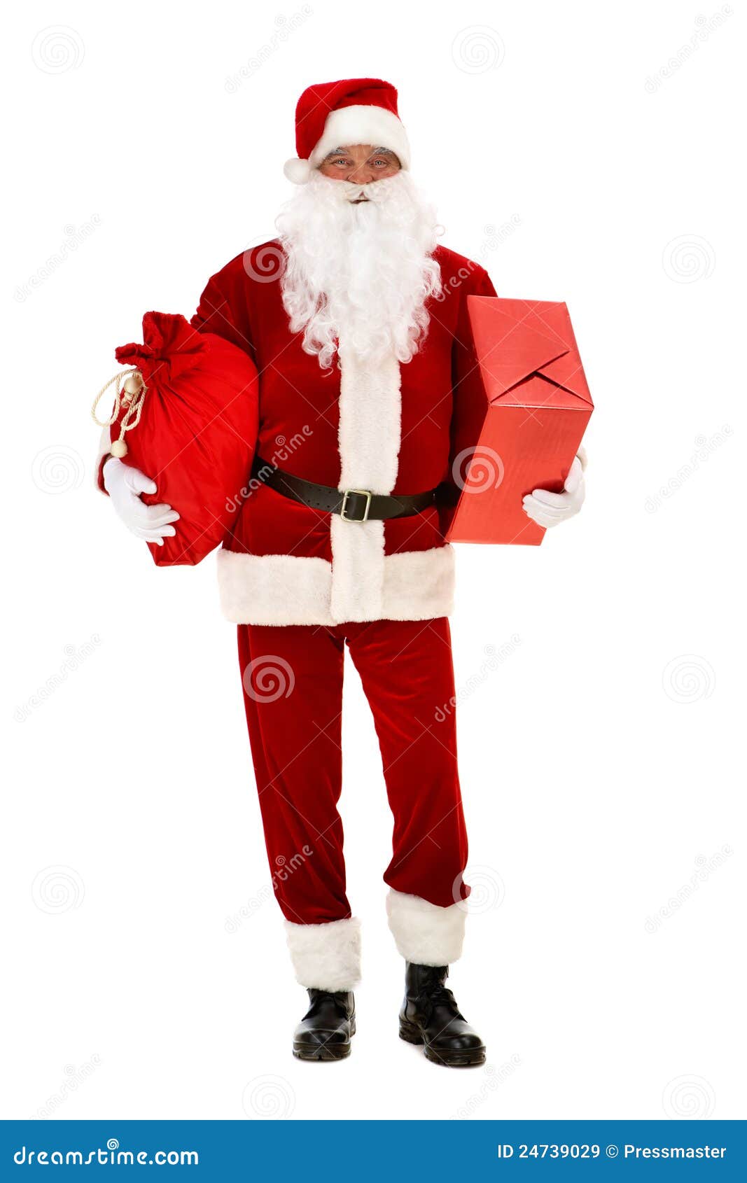 Santa with gifts stock image. Image of winter, isolated - 24739029