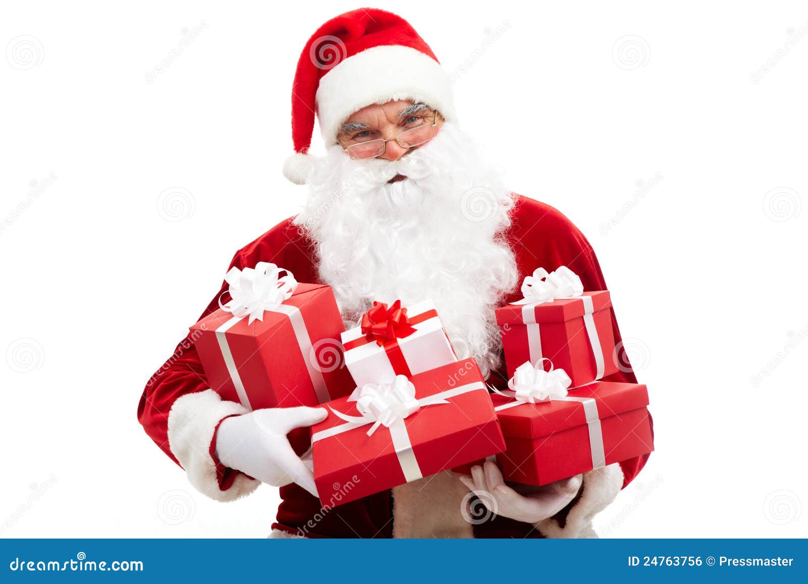 Santa with gifts stock photo. Image of merry, isolation - 24763756