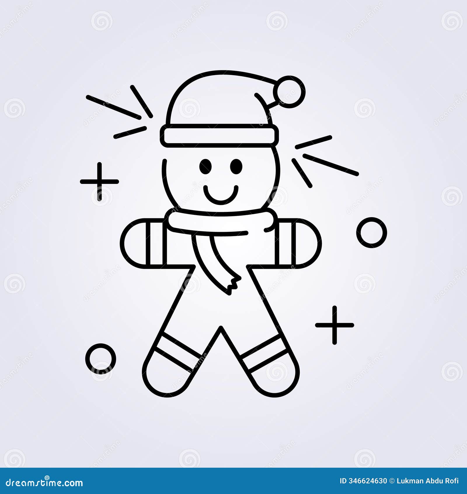 Gingerbread Man Icon Vector Sign And Symbol Isolated On White ...