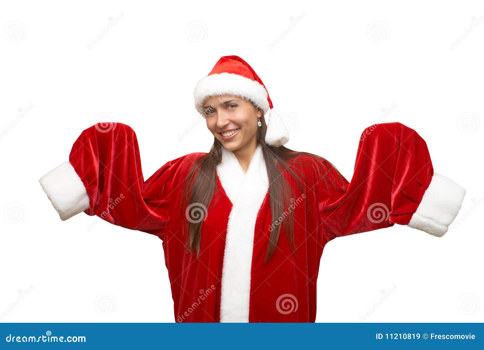 Santa girl stock image. Image of makeup, attractive, happy - 11210819