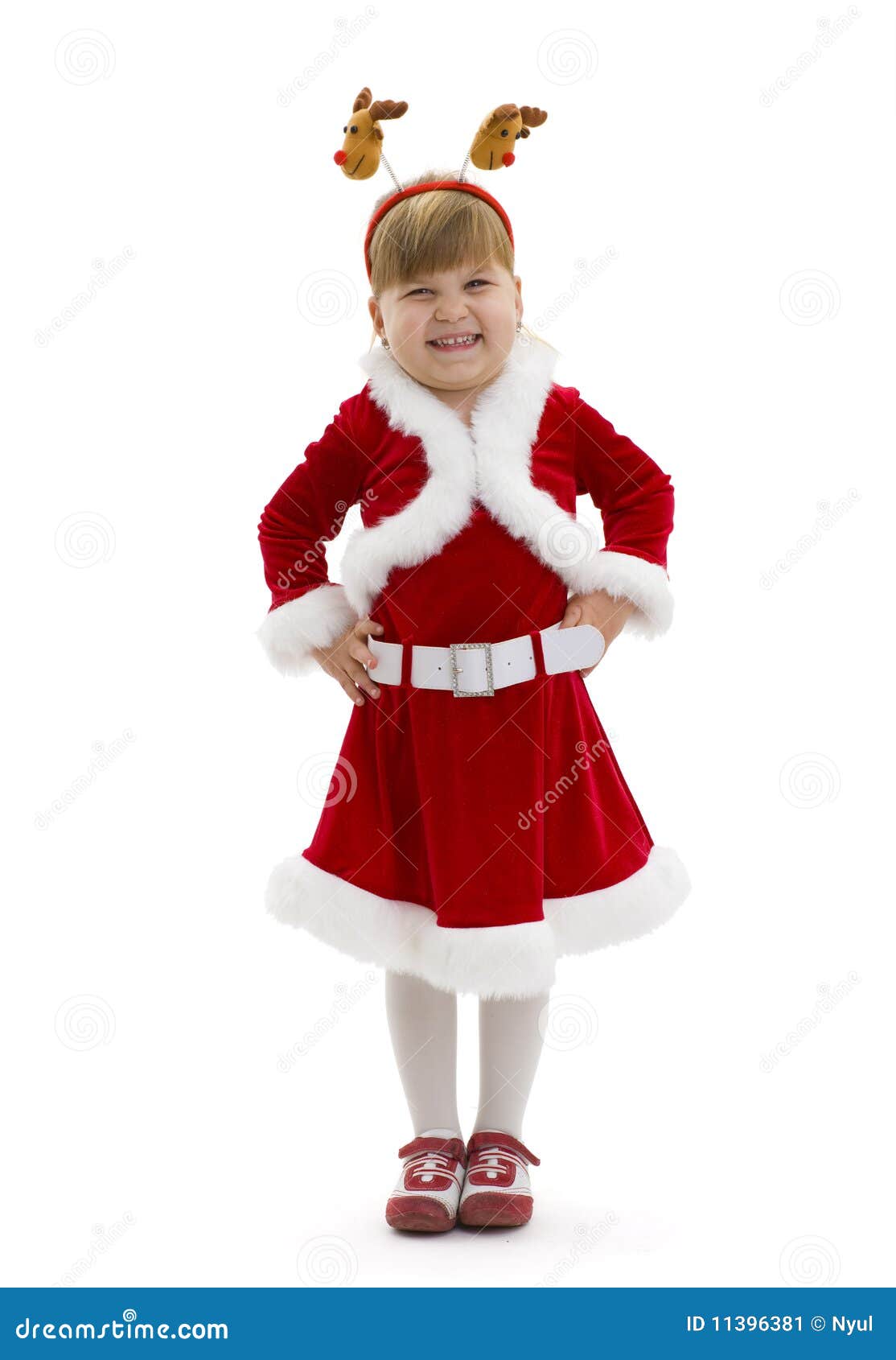 Santa girl stock image. Image of flowers, coat, childhood - 11396381