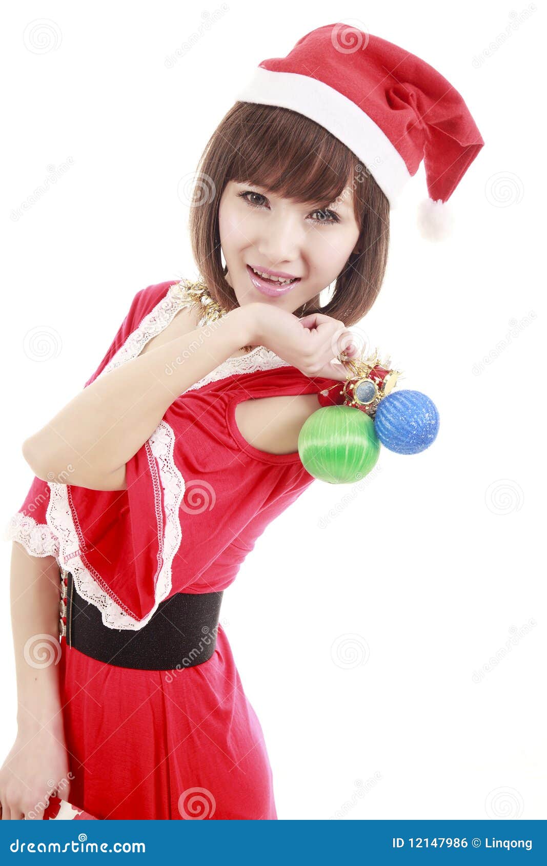 Santa girl stock photo. Image of asian, christmas, celebration - 12147986
