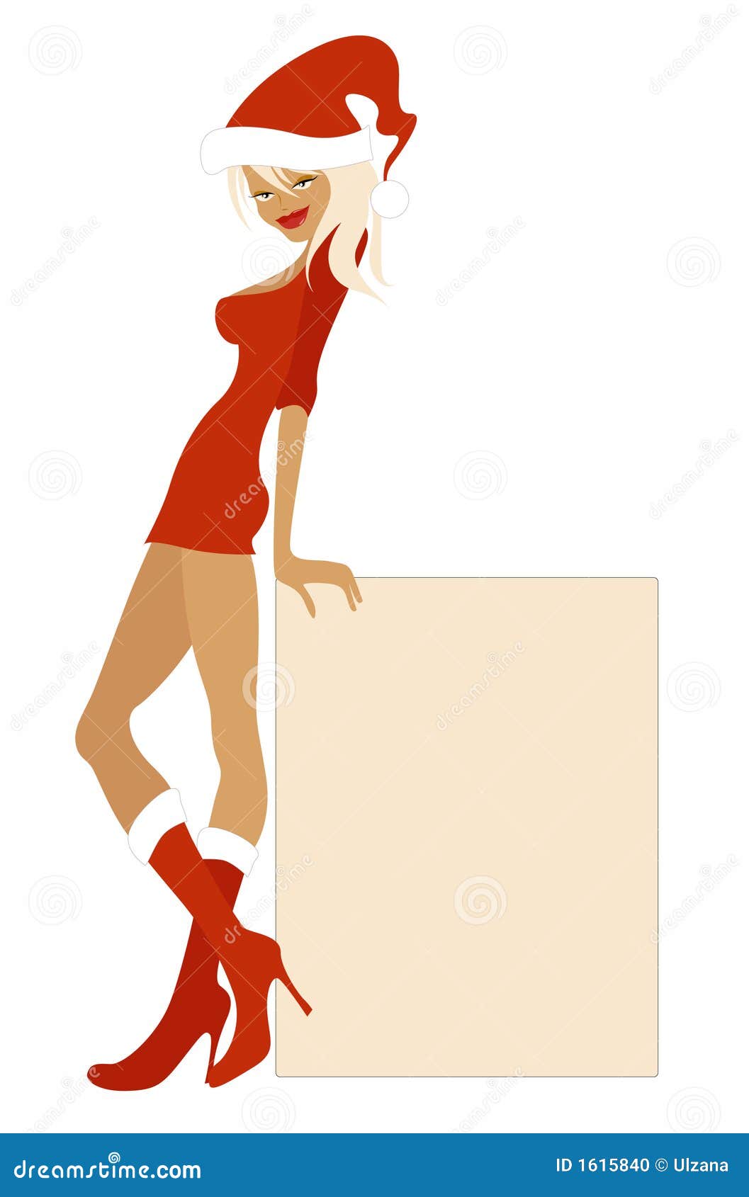 Santa Girl Portrait From The Front. Beautiful Santa Woman Also Called ...