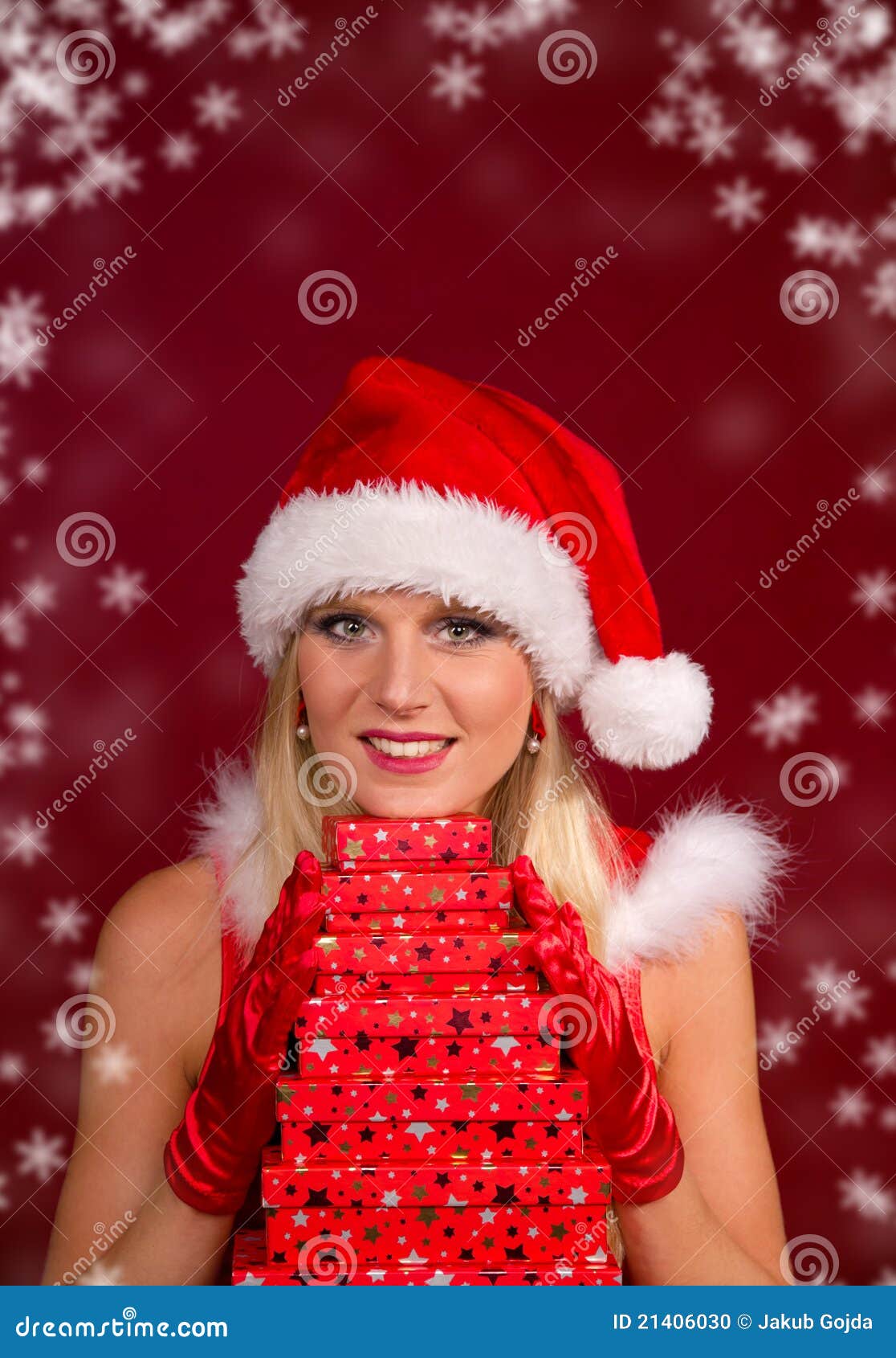 Santa girl stock photo. Image of girl, adult, beauty - 21406030