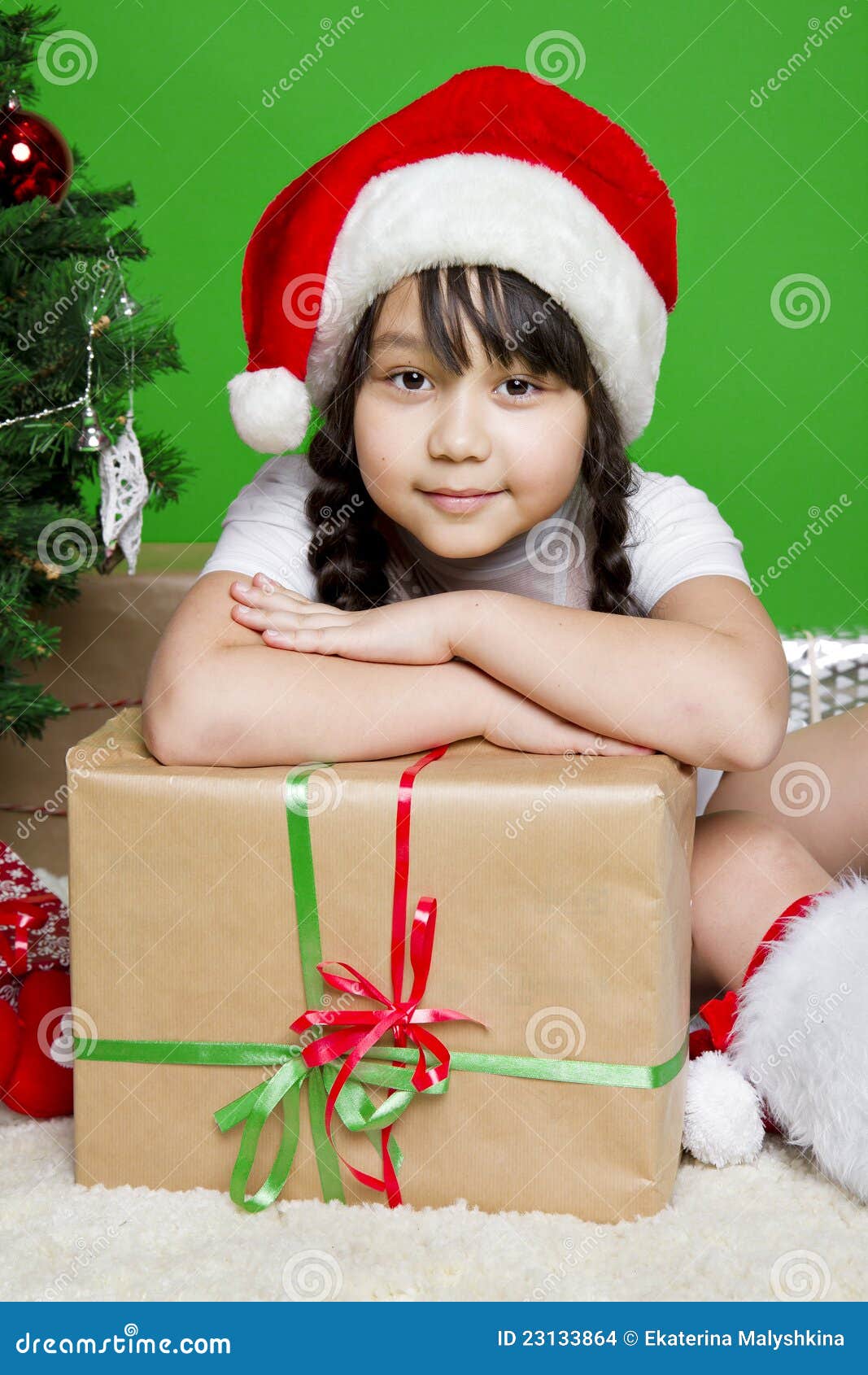Santa girl stock photo. Image of beautiful, present, xmas - 23133864