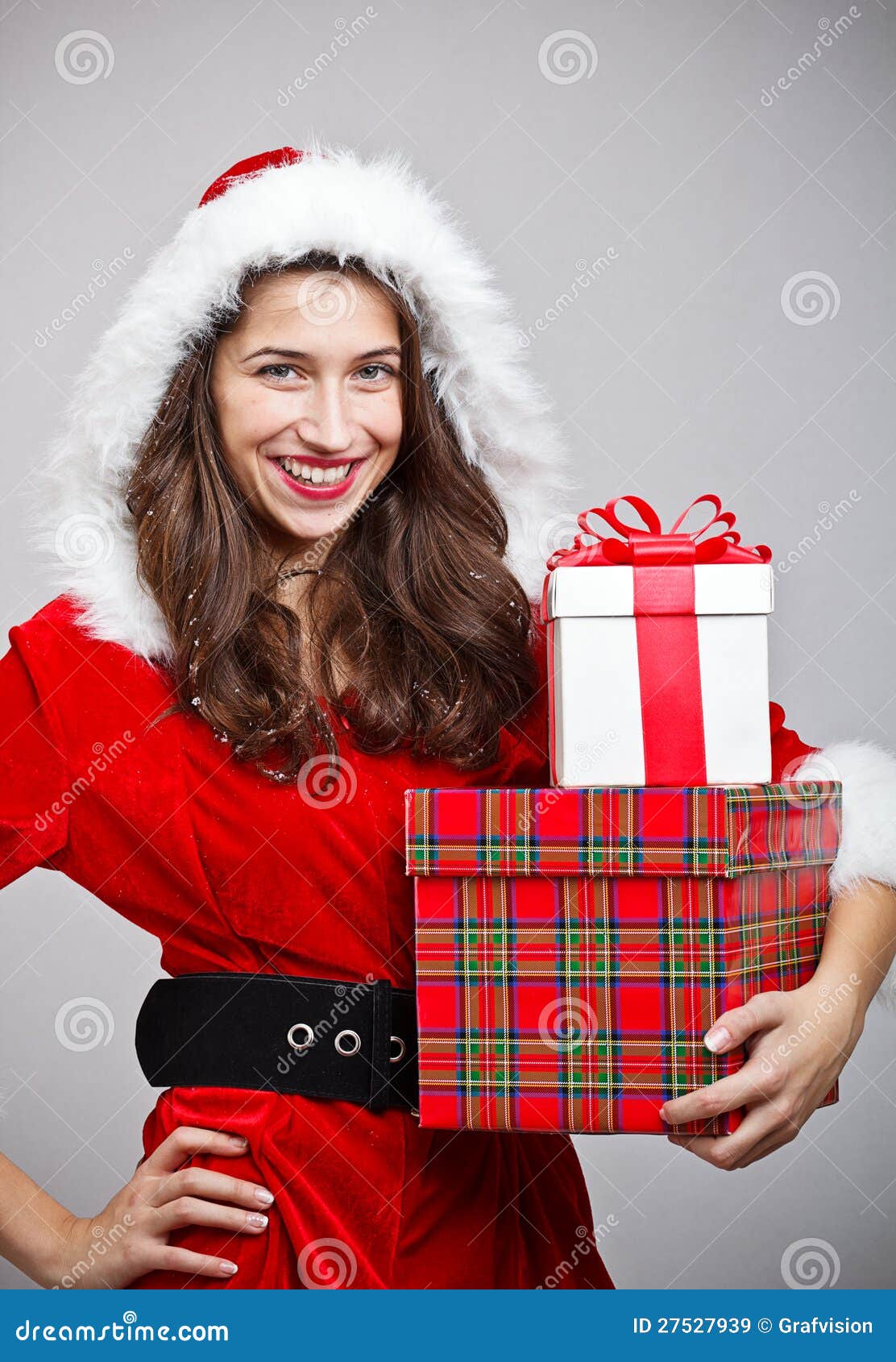 Santa girl stock image. Image of lovely, adorable, joyful - 27527939