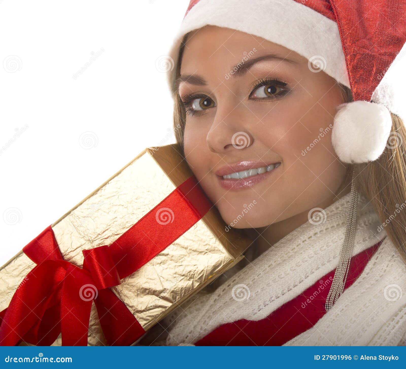 Santa girl stock photo. Image of hand, beauty, beautiful - 27901996