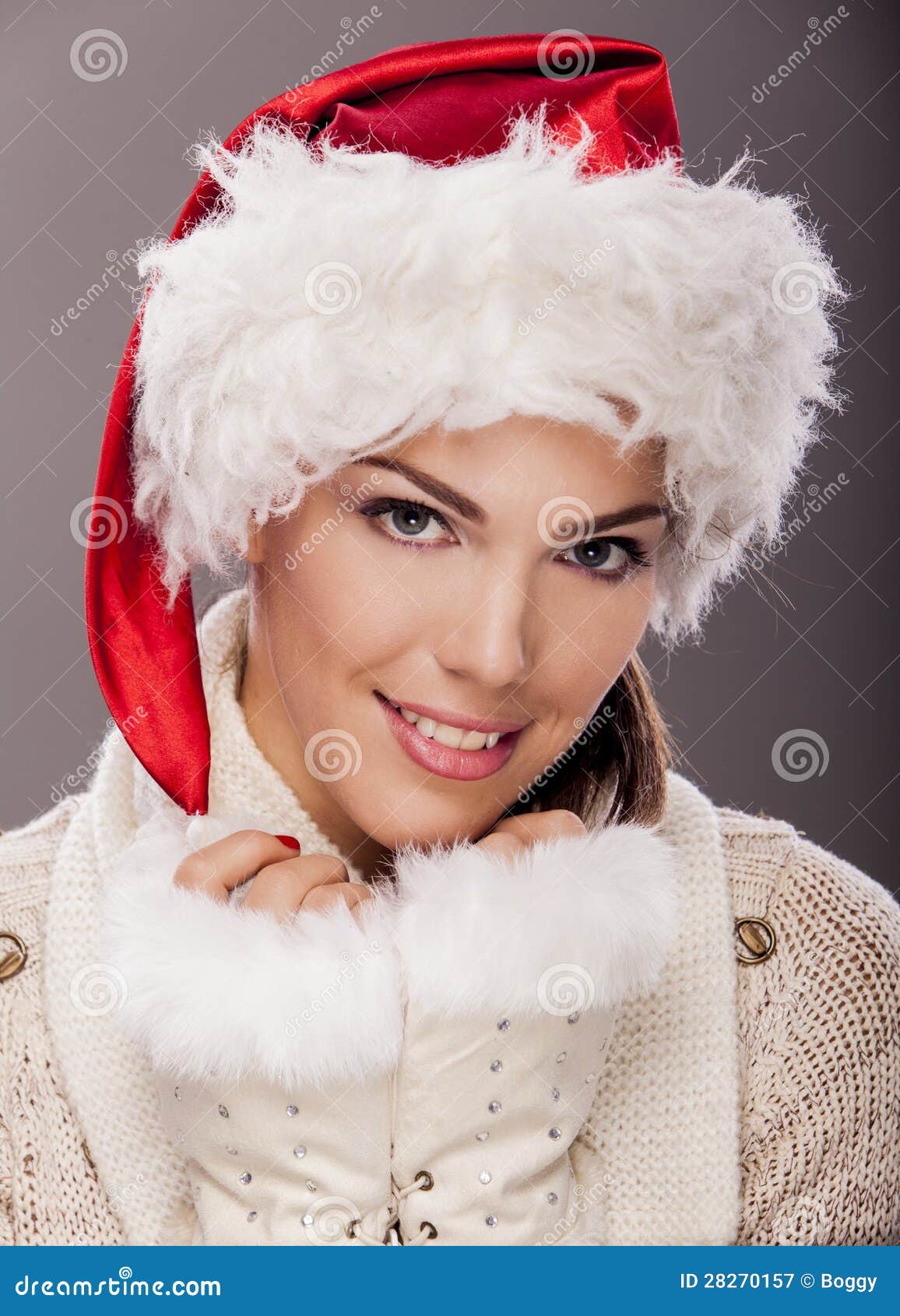 Santa girl stock image. Image of attractive, hair, look - 28270157