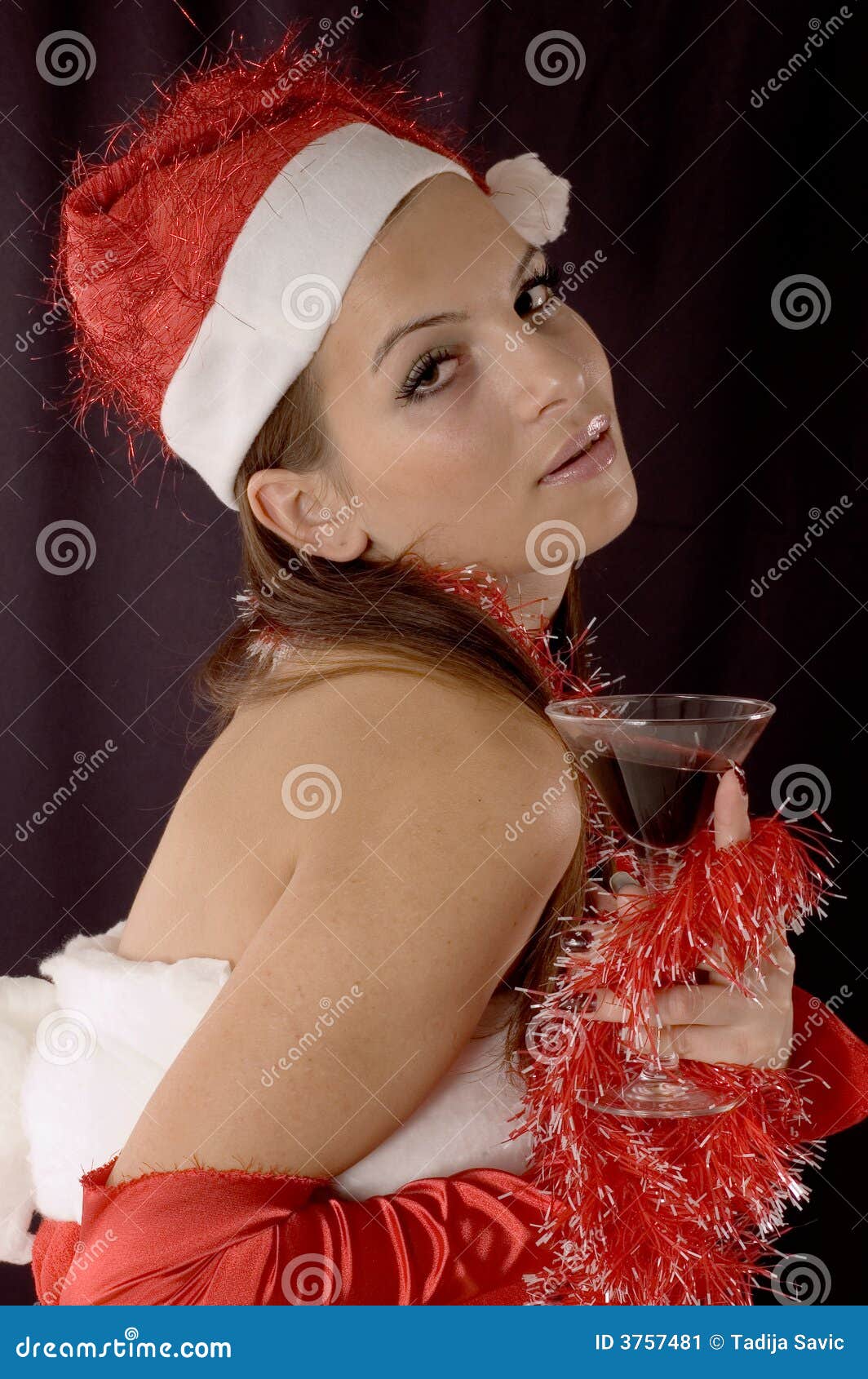 Santa girl stock image. Image of face, pretty, beauty - 3757481