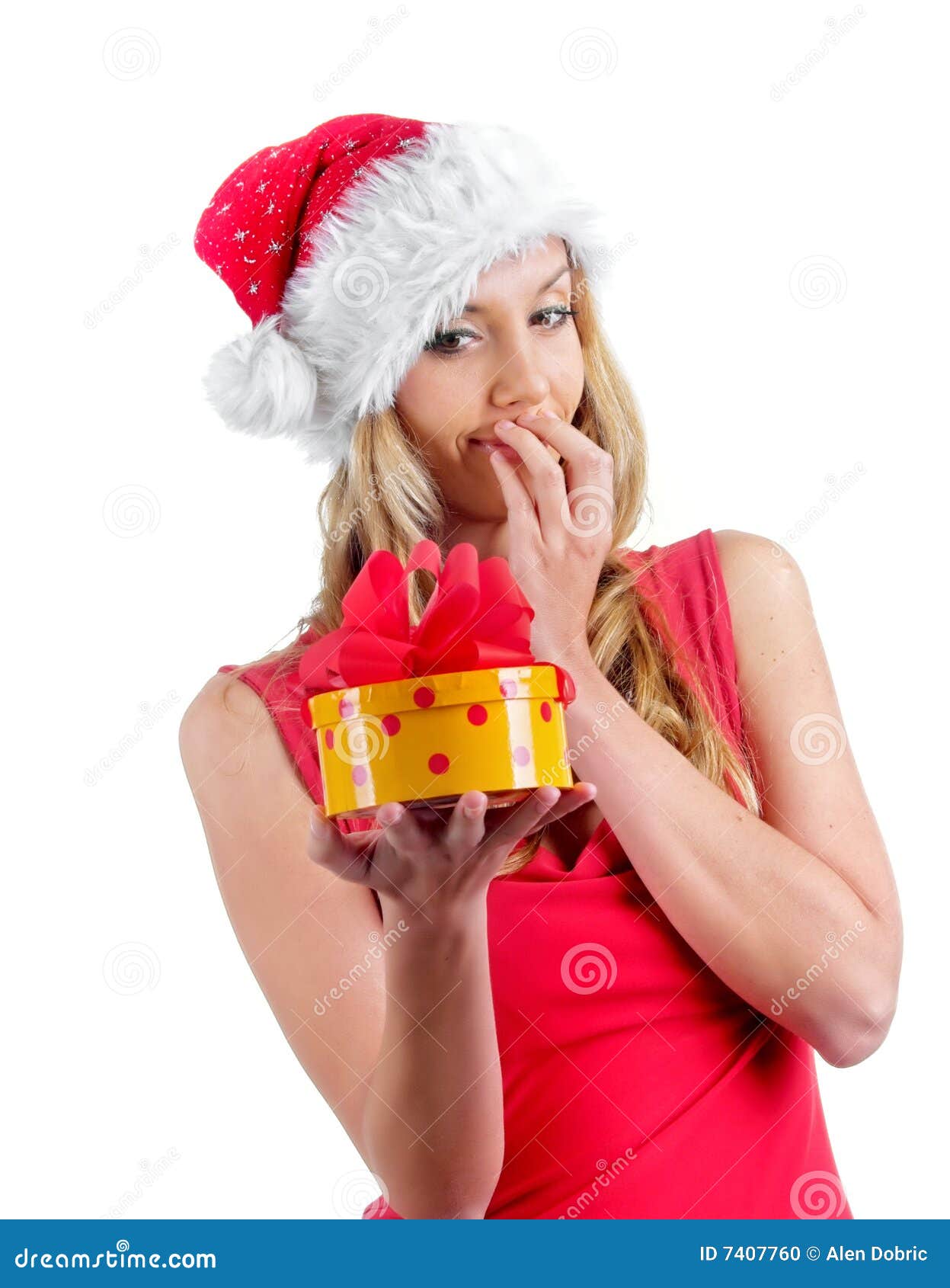 Santa girl stock photo. Image of isolated, beauty, donative - 7407760