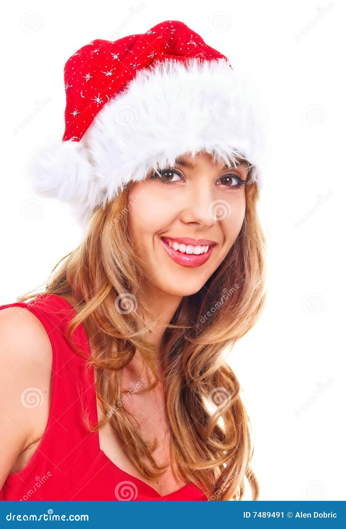 Santa girl stock image. Image of girl, isolated, beautiful - 7489491