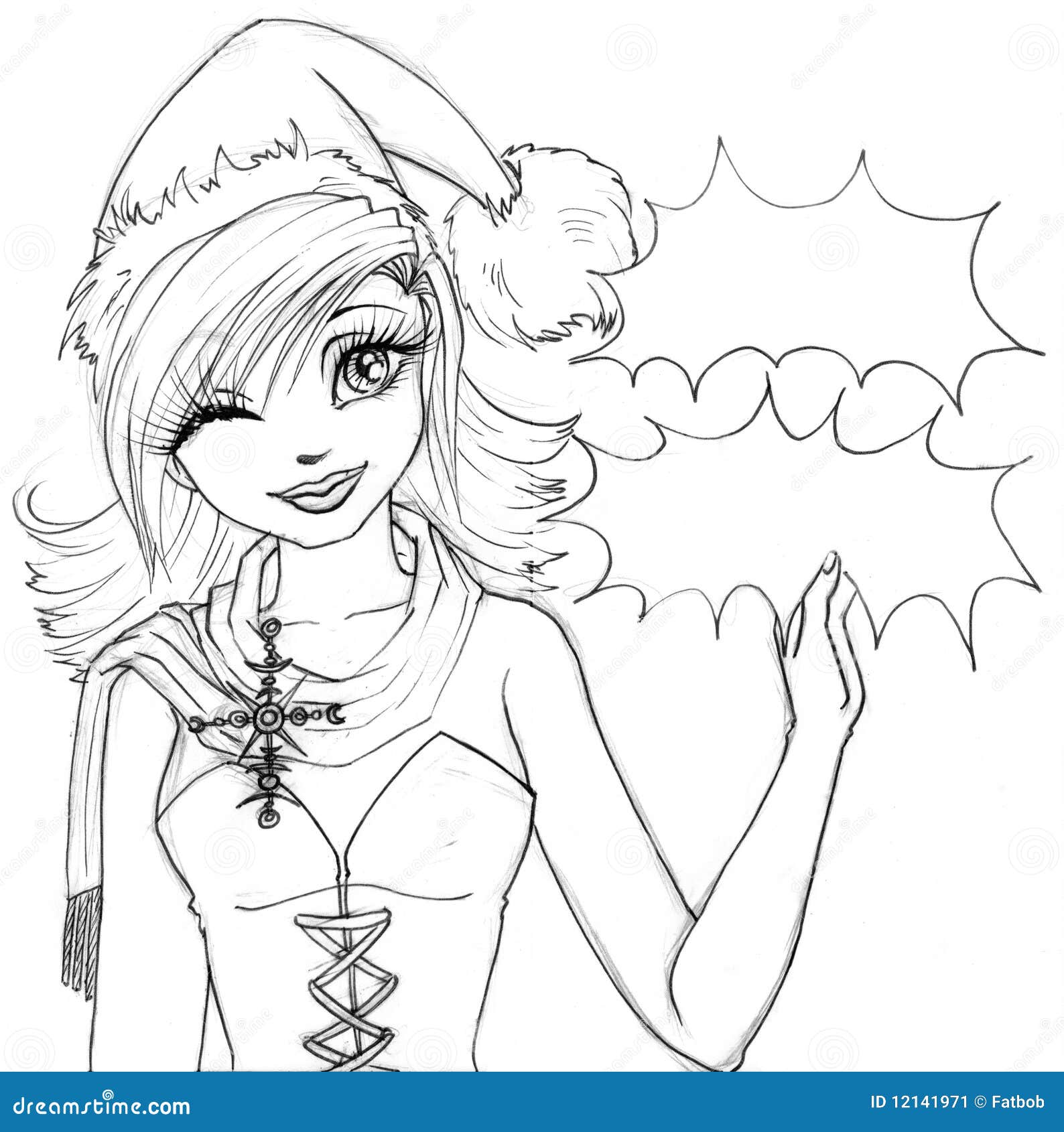 Santa girl illustration stock illustration. Illustration of holding ...