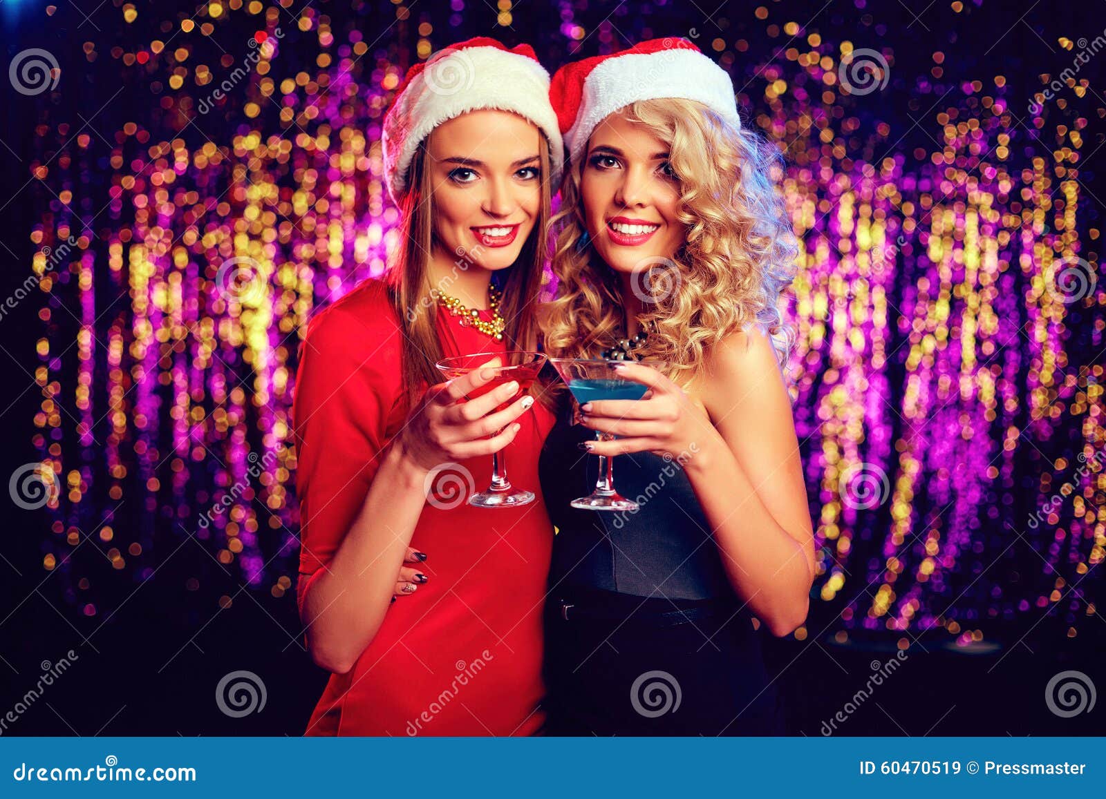 Santa girls stock image. Image of women, toothy, happy - 60470519