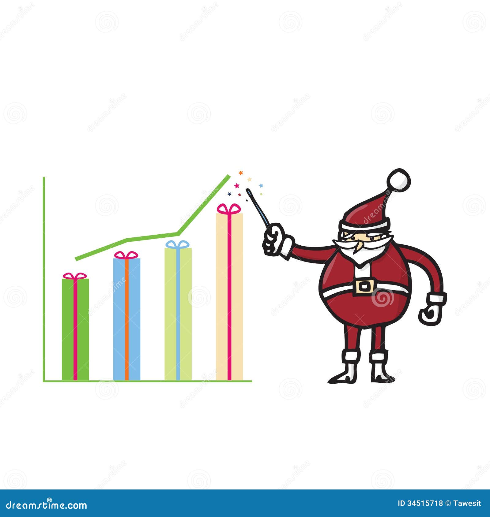 Santa graph business stock vector. Illustration of diagram - 34515718