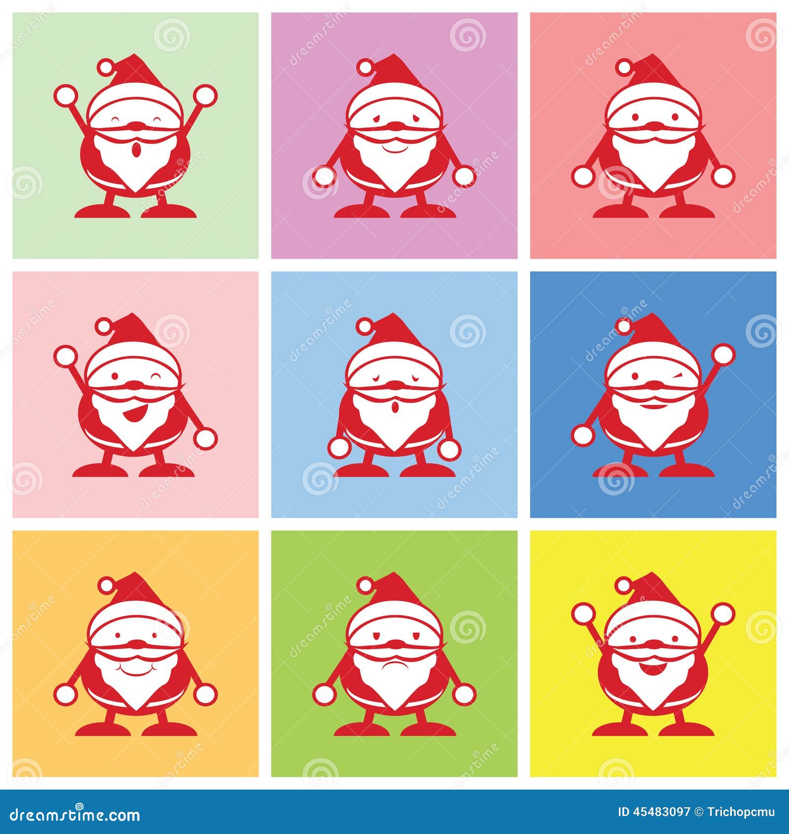 Santa Graphic Emotions Vector Stock Vector - Illustration of santa ...