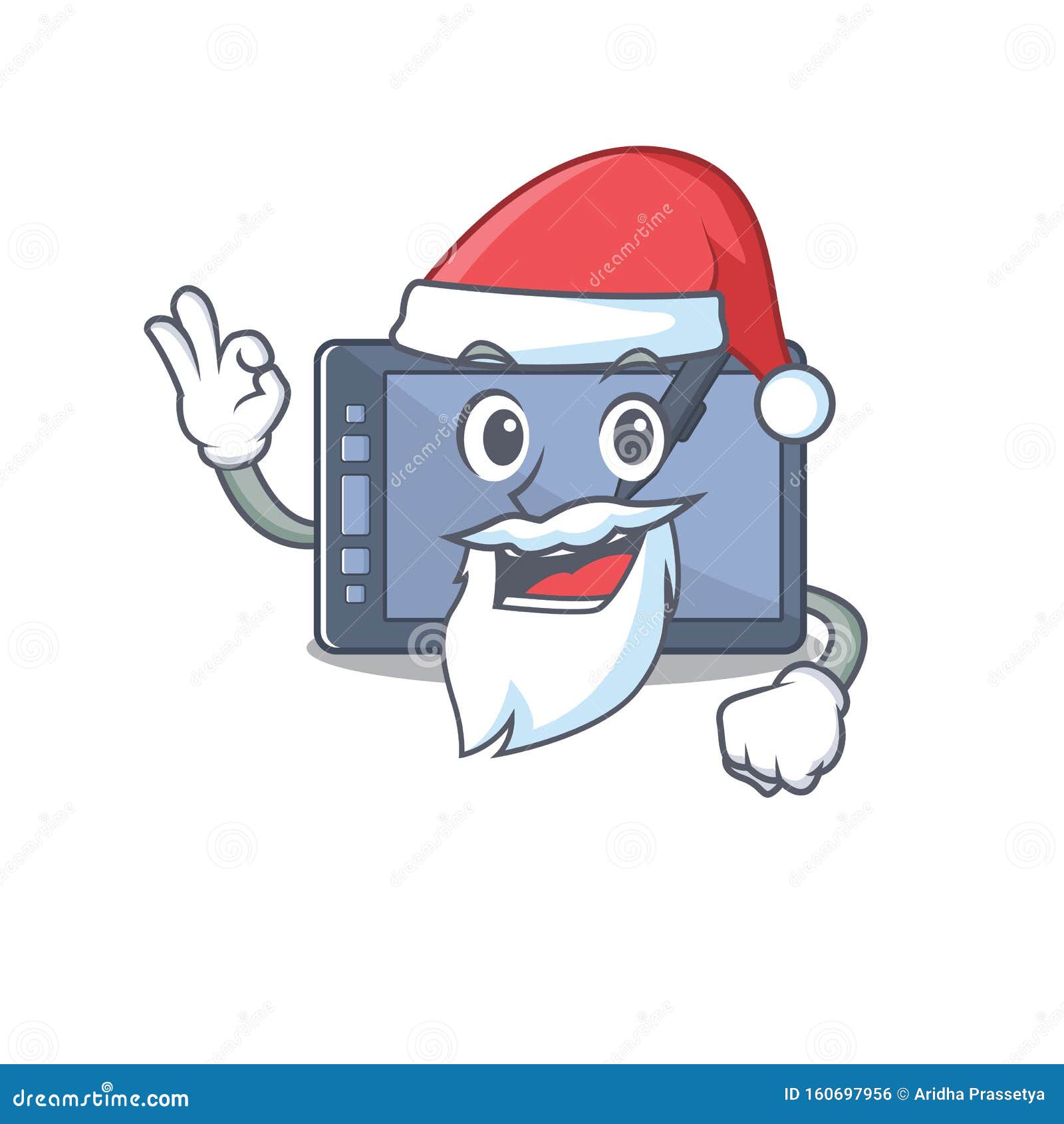 Santa Graphic Tablet on the Mascot Table Stock Vector - Illustration of ...