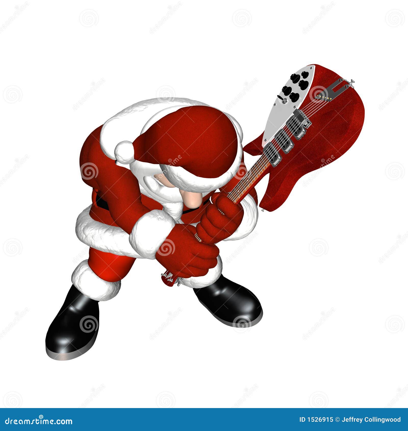 Santa Guitar - Smash stock illustration. Illustration of christmas ...