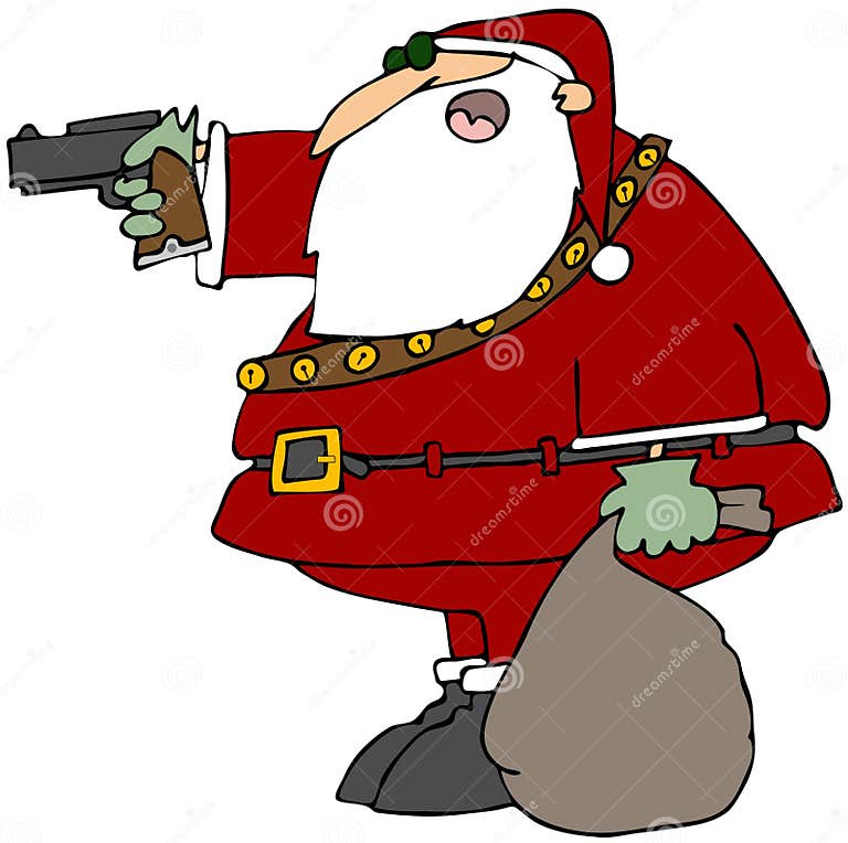 Santa with a Gun stock illustration. Illustration of stick - 22509475