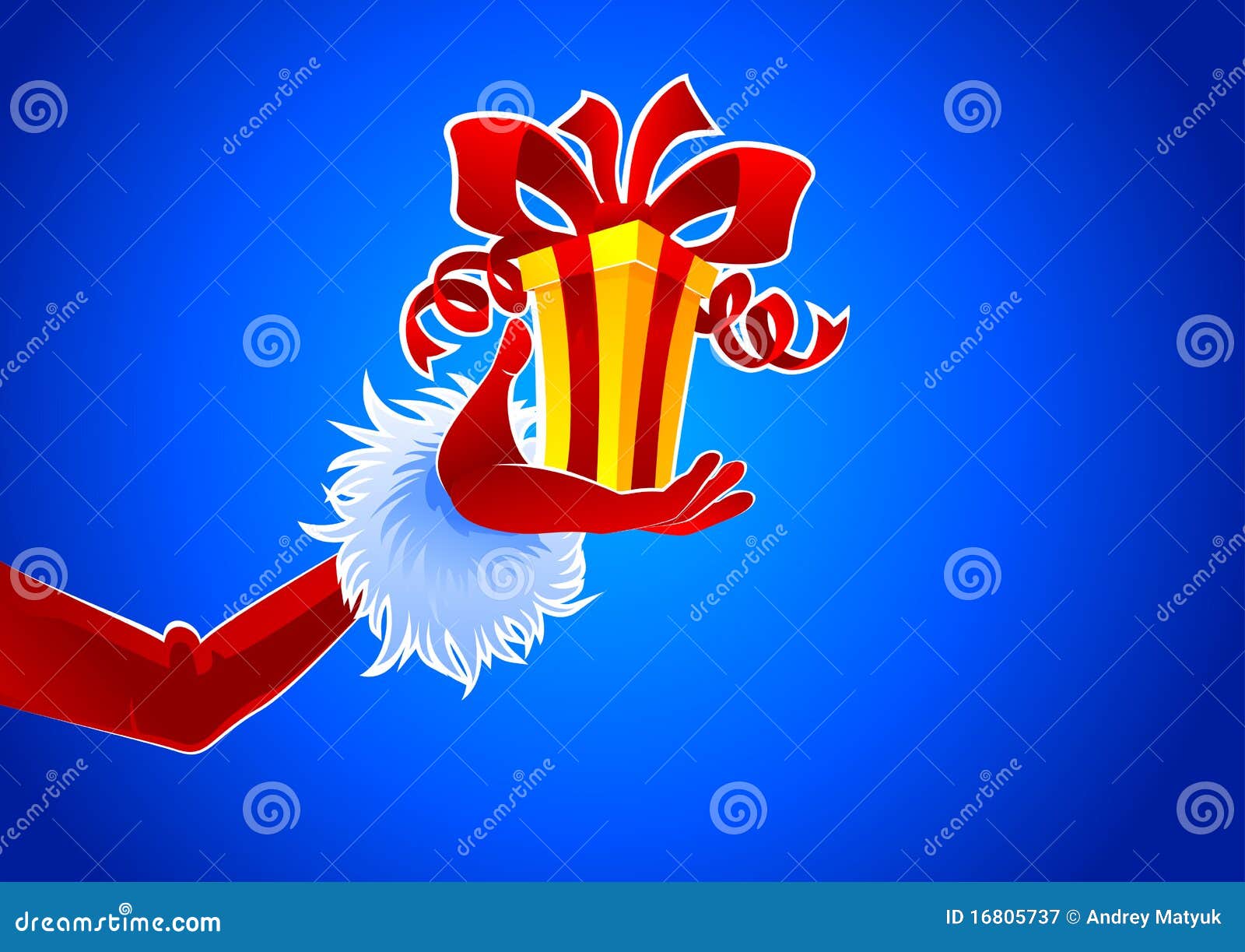 Santa hand with gift stock vector. Illustration of hand - 16805737