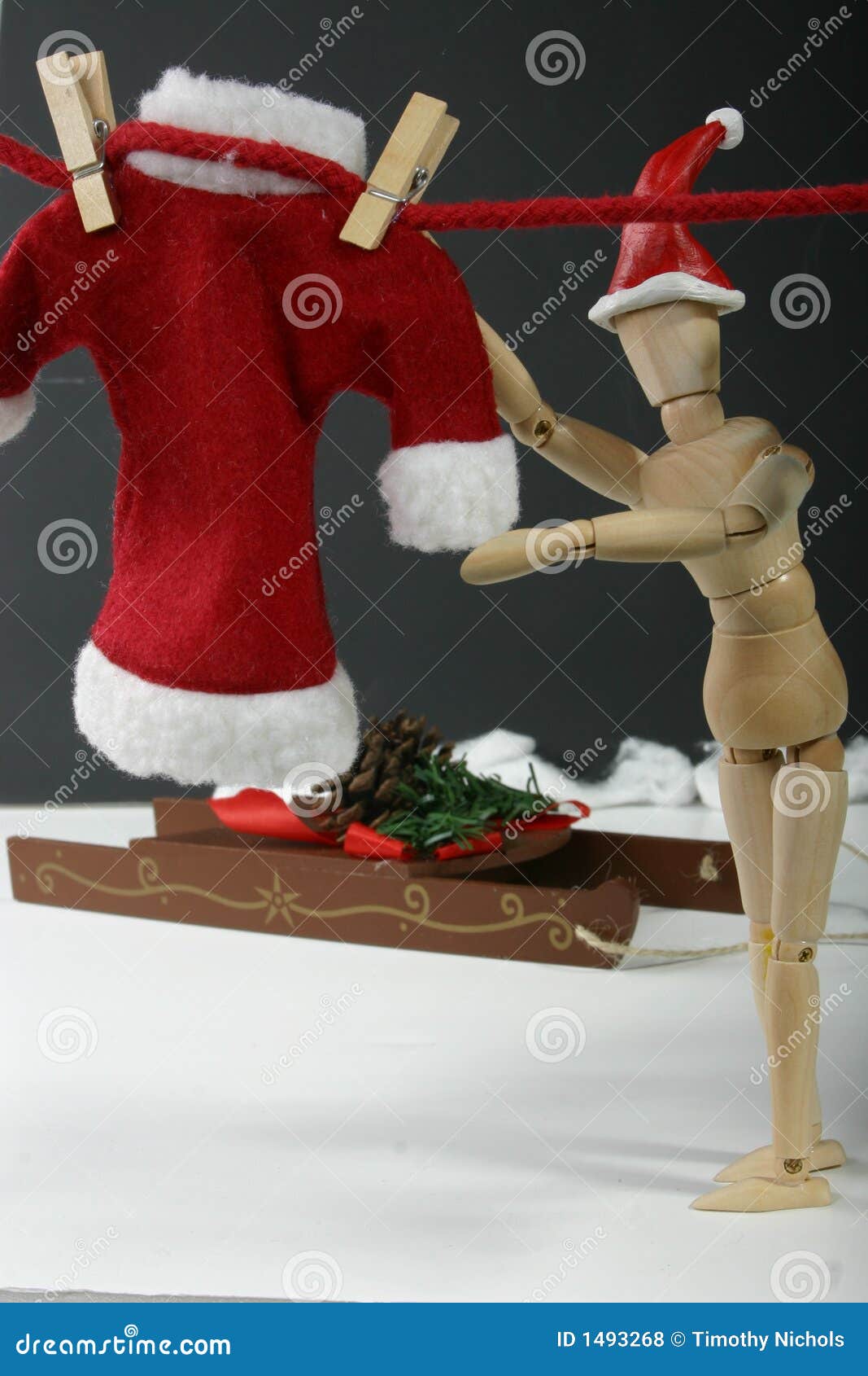 Santa Hanging Laundry stock photo. Image of hang, claus - 1493268