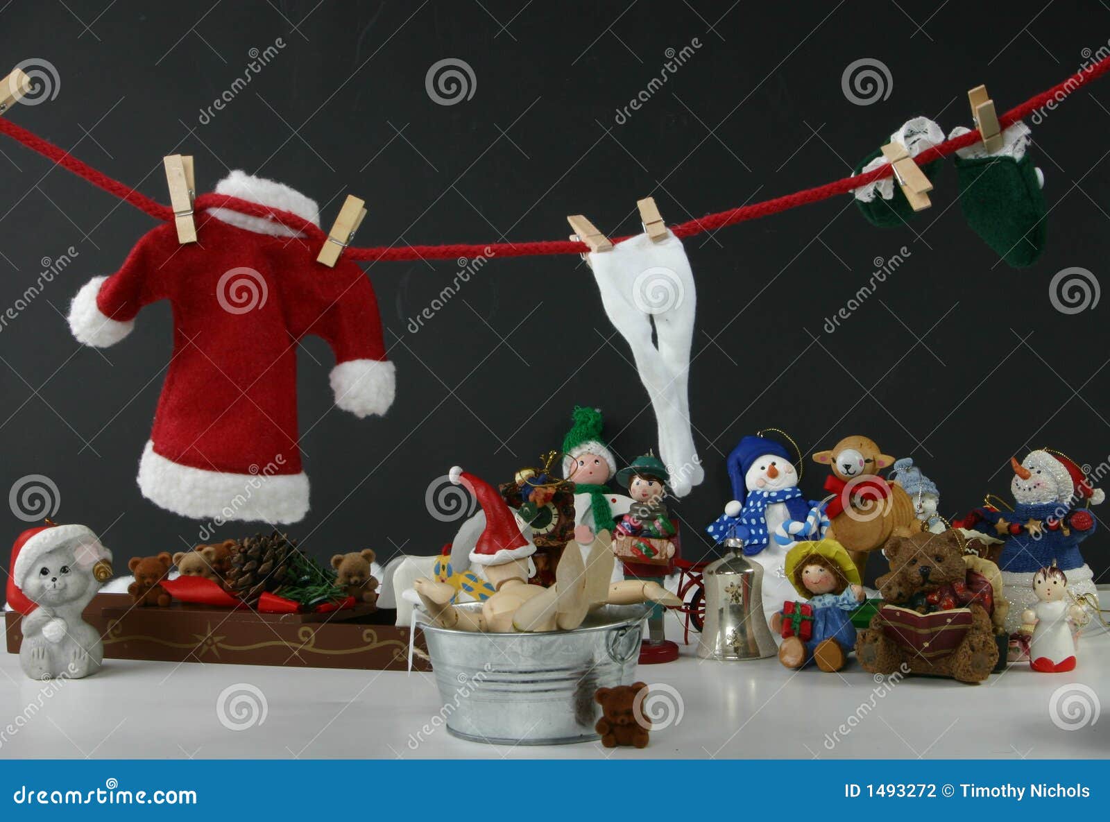 Santa Hanging Laundry and Taking a Bath Stock Photo - Image of clean ...