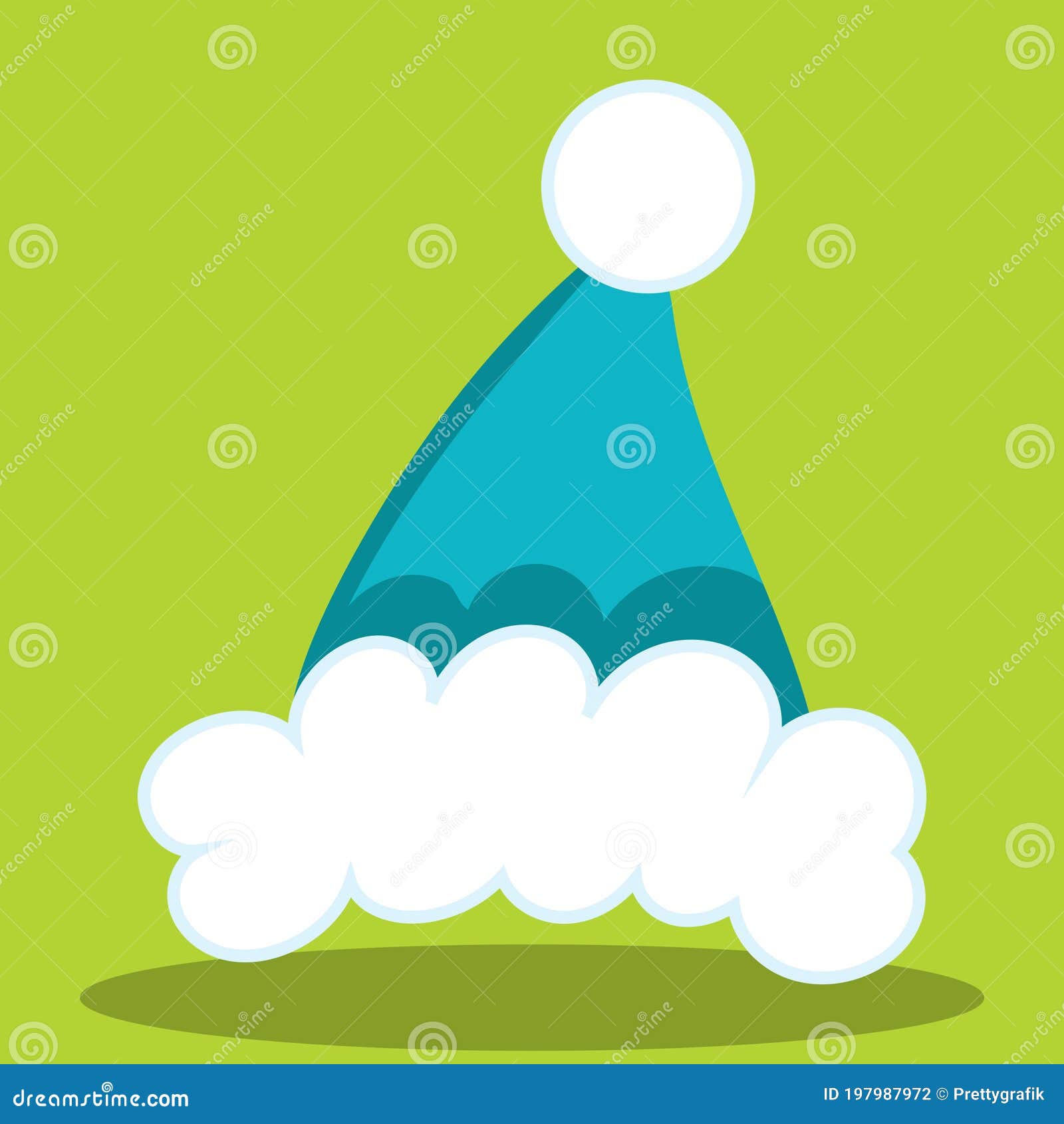SANTA HAT BLUE PLAIN 06 stock vector. Illustration of vector - 197987972