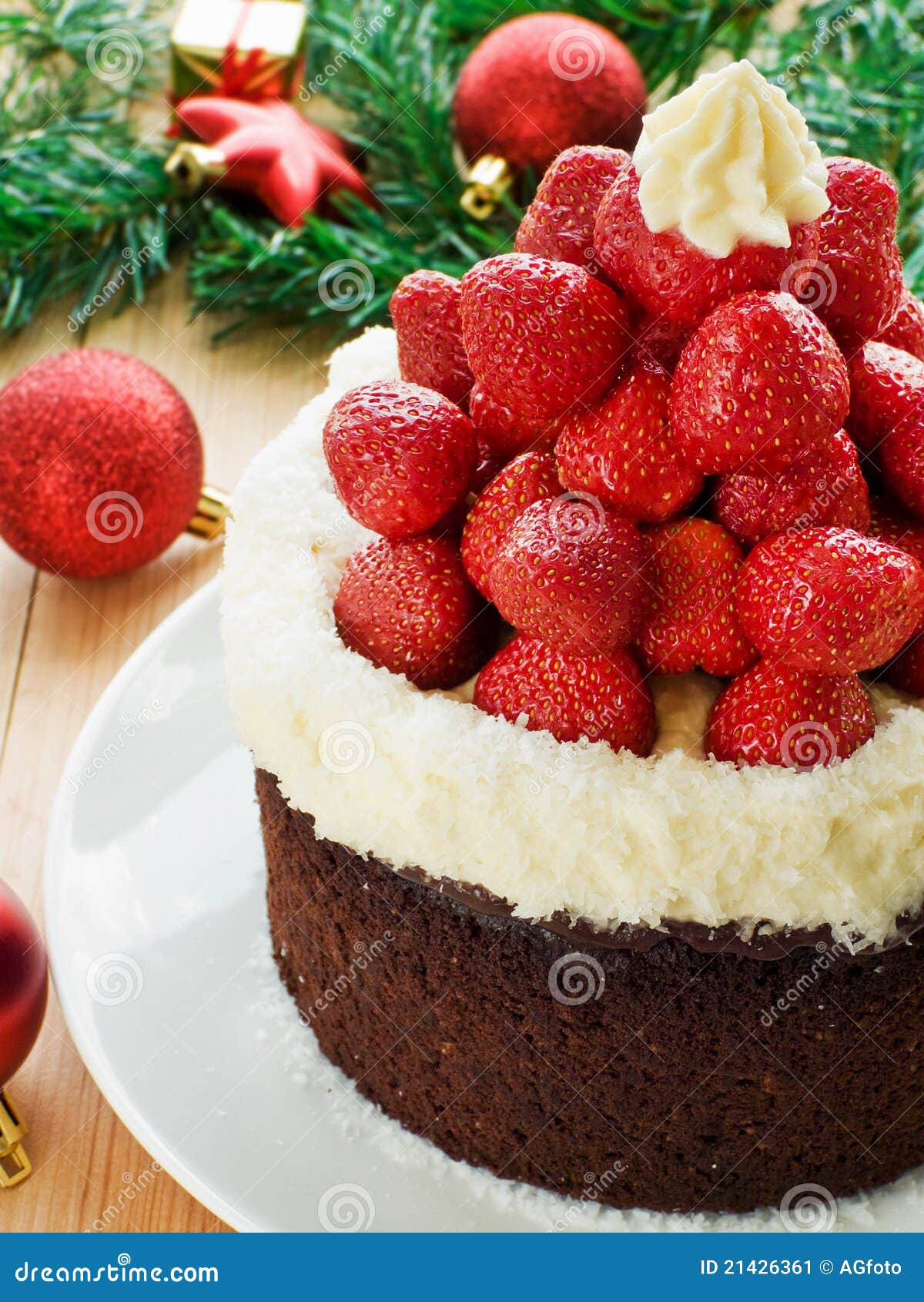 Santa hat cake stock image. Image of baked, season, holiday - 21426361