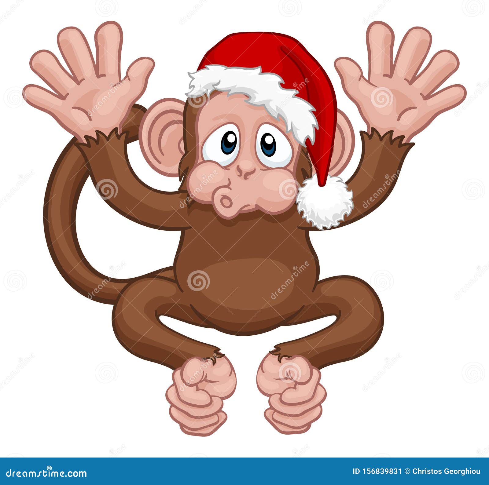 Santa Hat Christmas Monkey Cartoon Character Stock Vector ... Santa Hat Christmas Monkey Cartoon Character Stock Vector ...