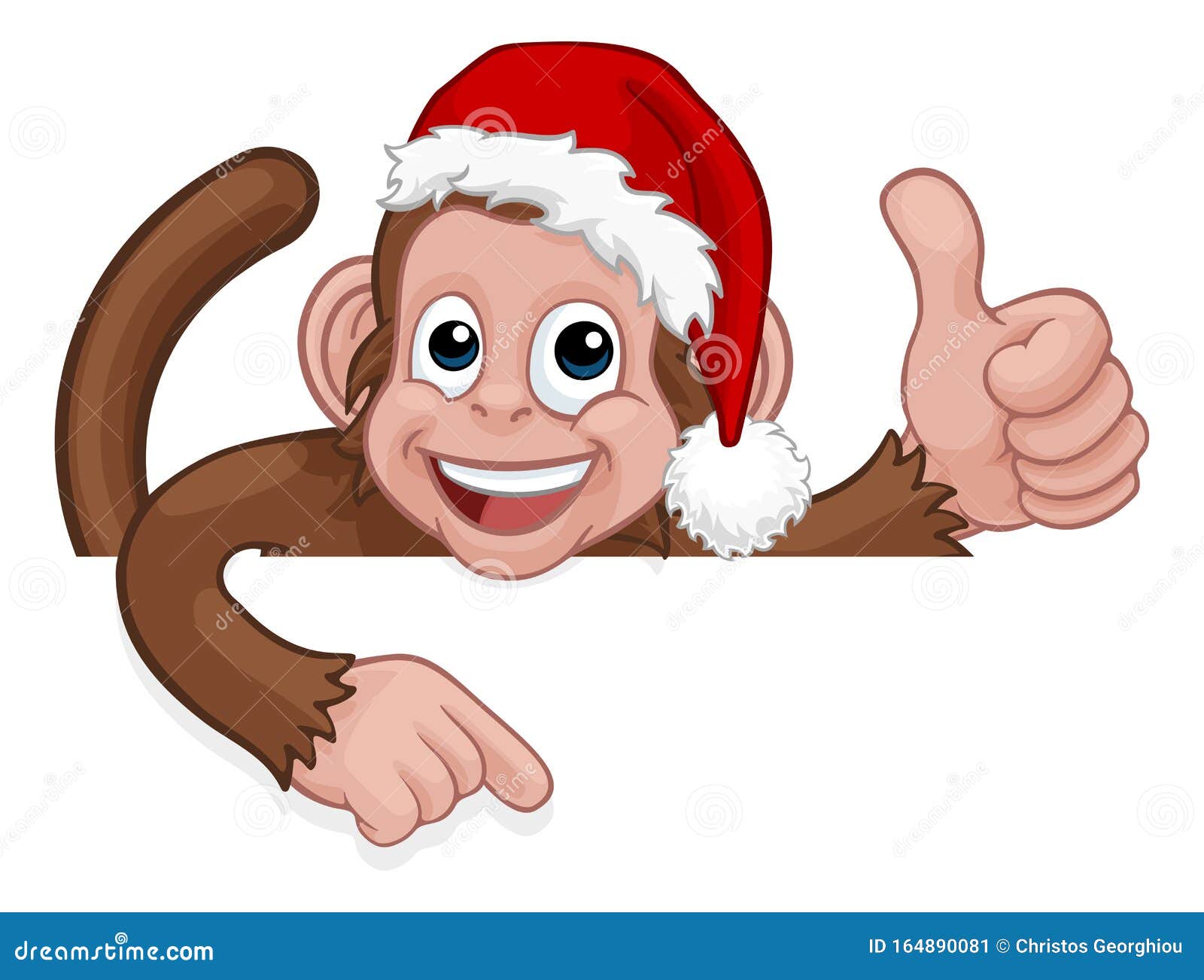 Santa Hat Christmas Monkey Cartoon Character Stock Vector ... Santa Hat Christmas Monkey Cartoon Character Stock Vector ...