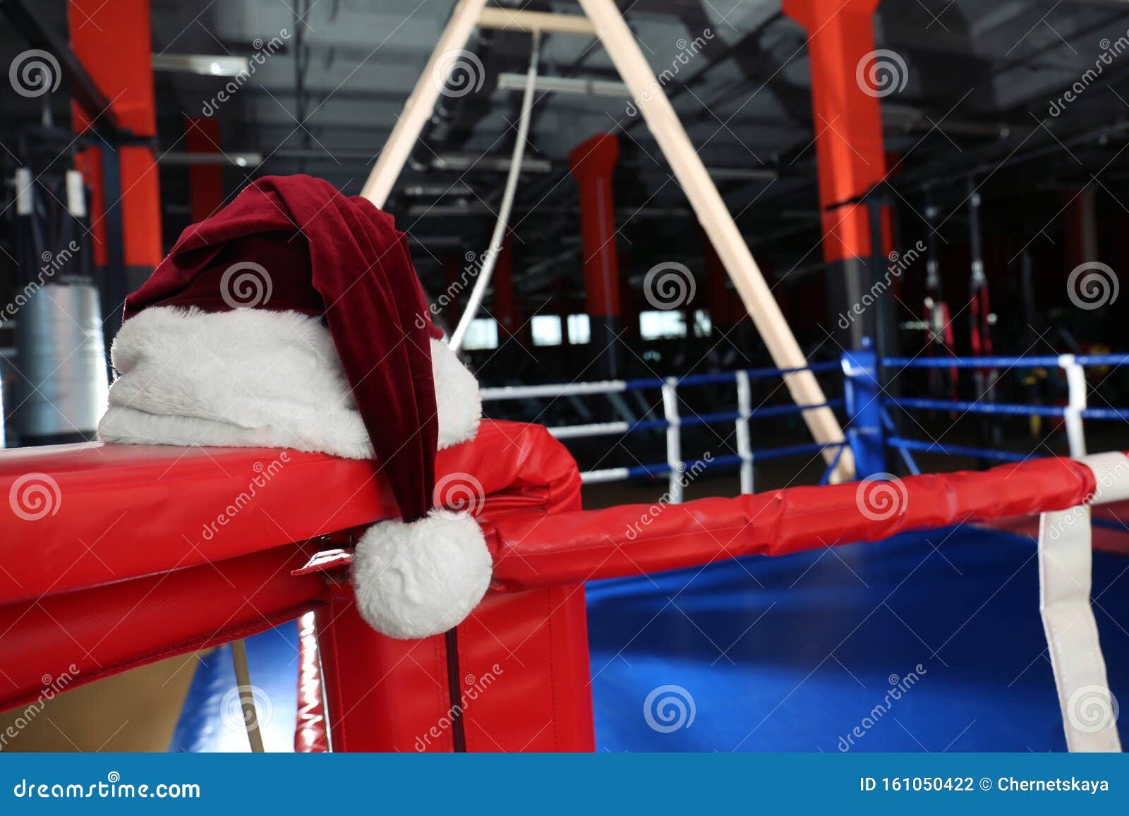 Santa Hat in Corner of Boxing Ring Stock Photo - Image of celebration ...