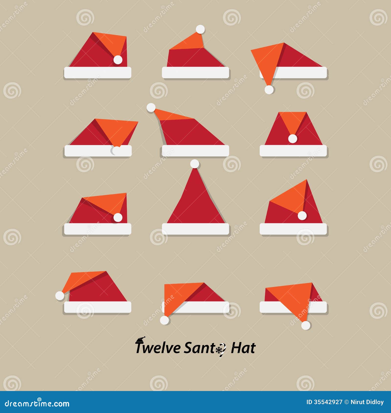 Santa hat flat icon stock vector. Illustration of costume - 35542927