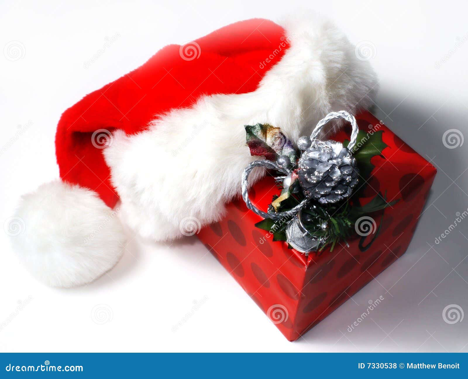 Santa Hat with Gift stock photo. Image of christmas, spirit - 7330538