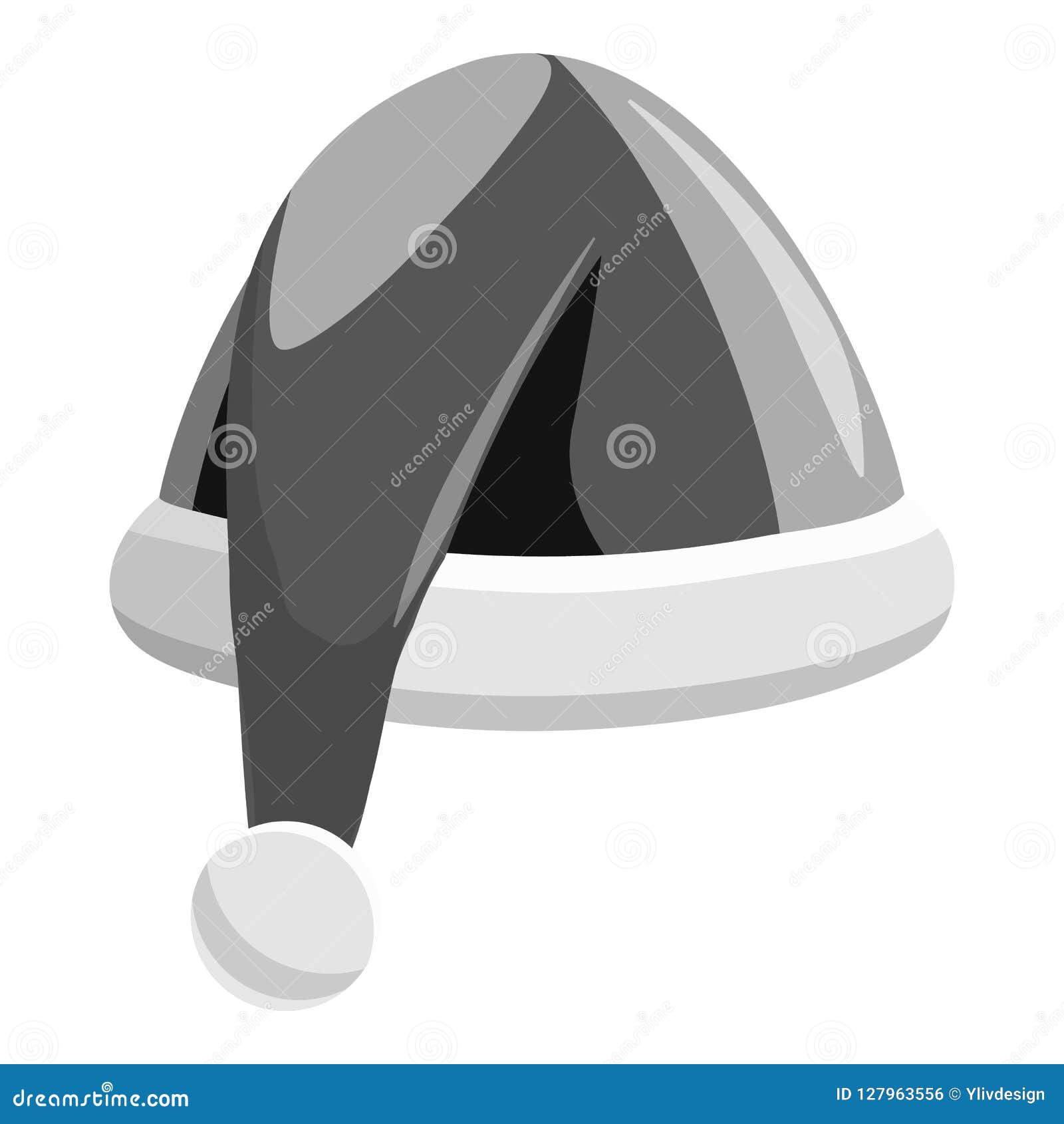 Santa Hat Icon, Gray Monochrome Style Stock Illustration - Illustration ...