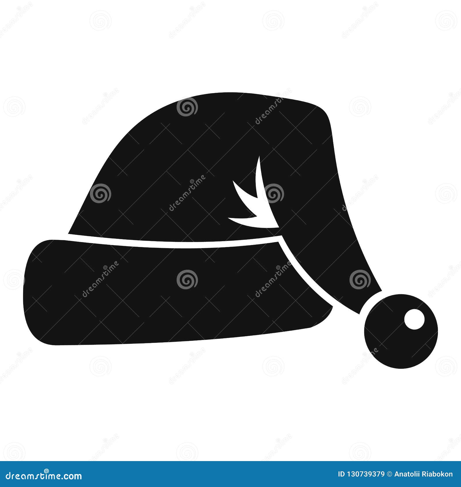 Santa Hat Icon, Simple Style Stock Vector - Illustration of black ...