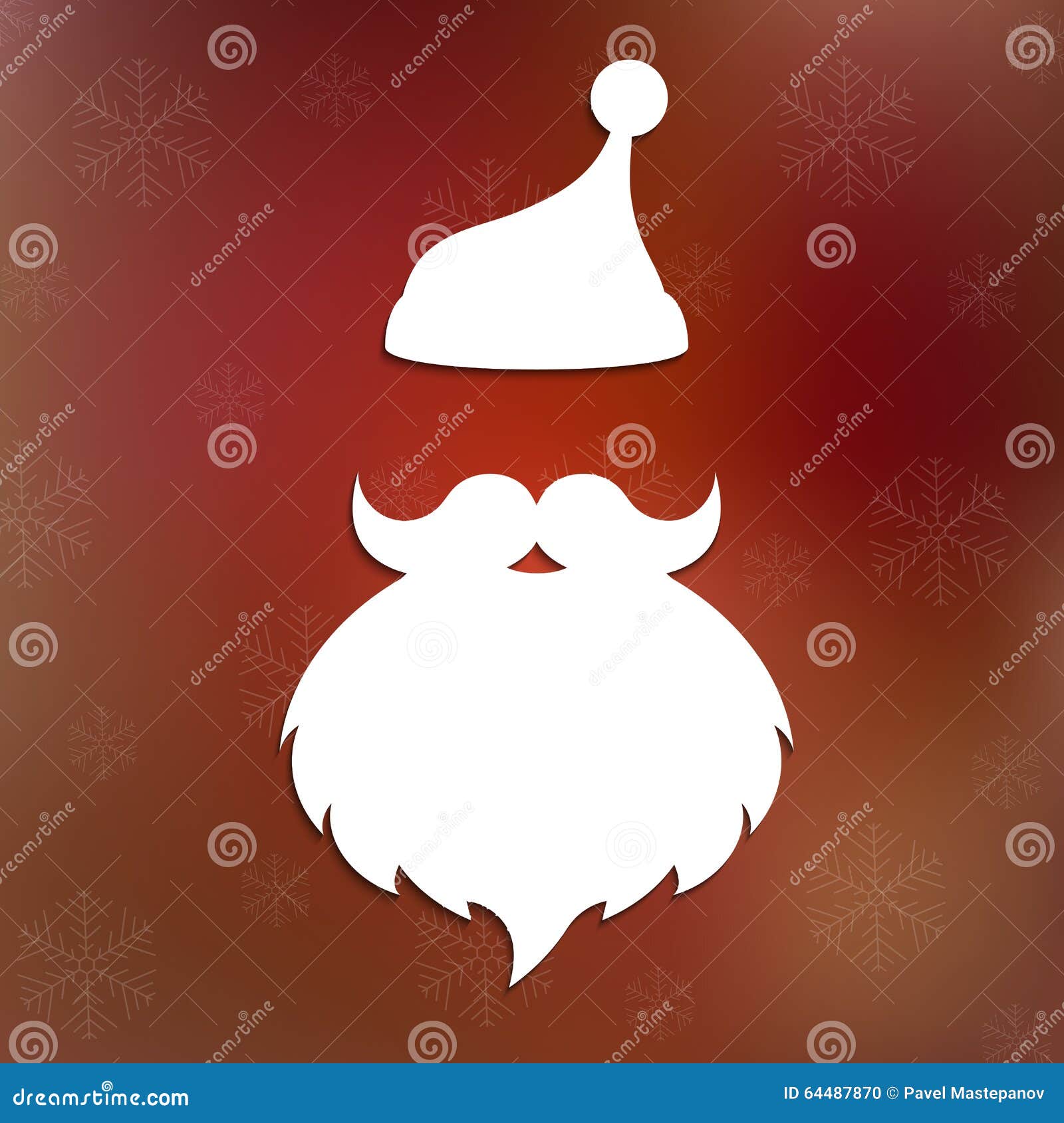 Santa Hat, Mustache and Beard Stock Illustration - Illustration of ...