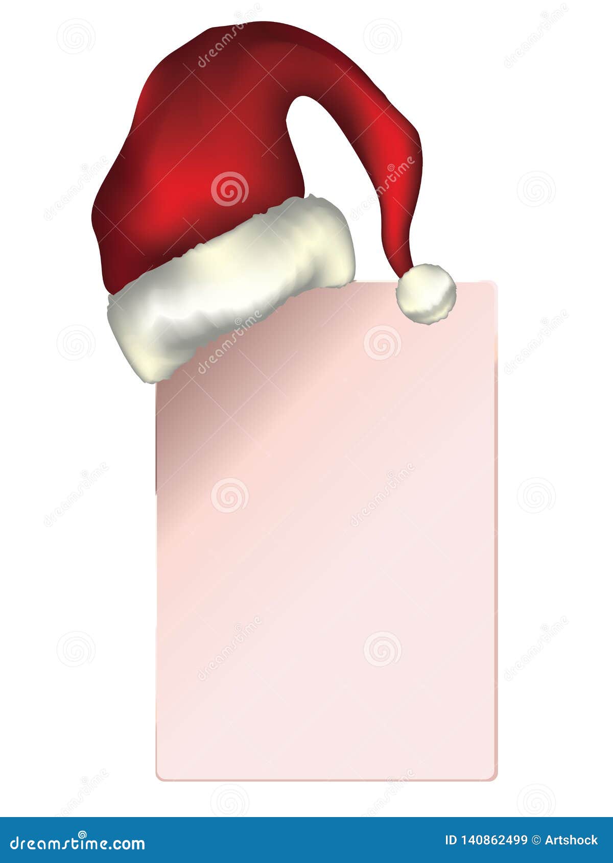 Santa hat with paper stock vector. Illustration of santa - 140862499
