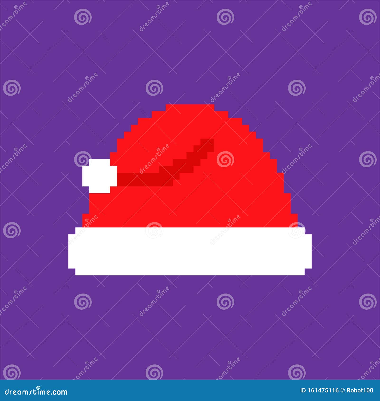 Santa Hat Pixel Art. Red Cap 8 Bit Stock Vector - Illustration of color ...