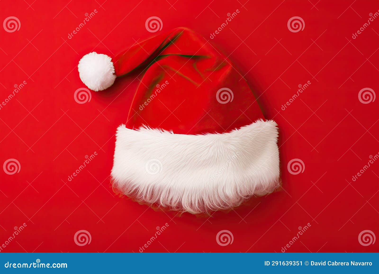 Santa Hat on Red Background. Stock Illustration - Illustration of ...