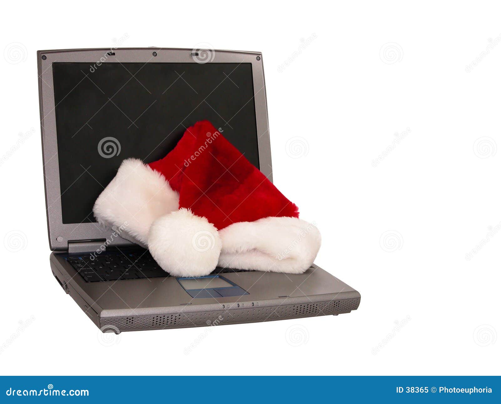 Santa Hat Sitting on a Laptop (3 of 3) Stock Image - Image of holiday ...
