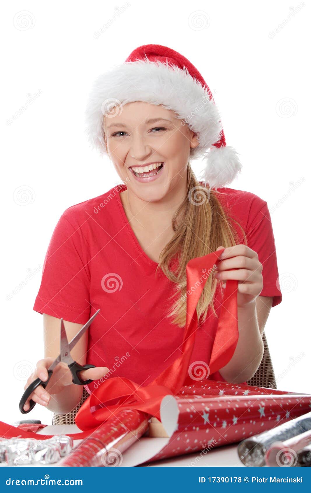 Santa helper stock photo. Image of beauty, adult, happy - 17390178
