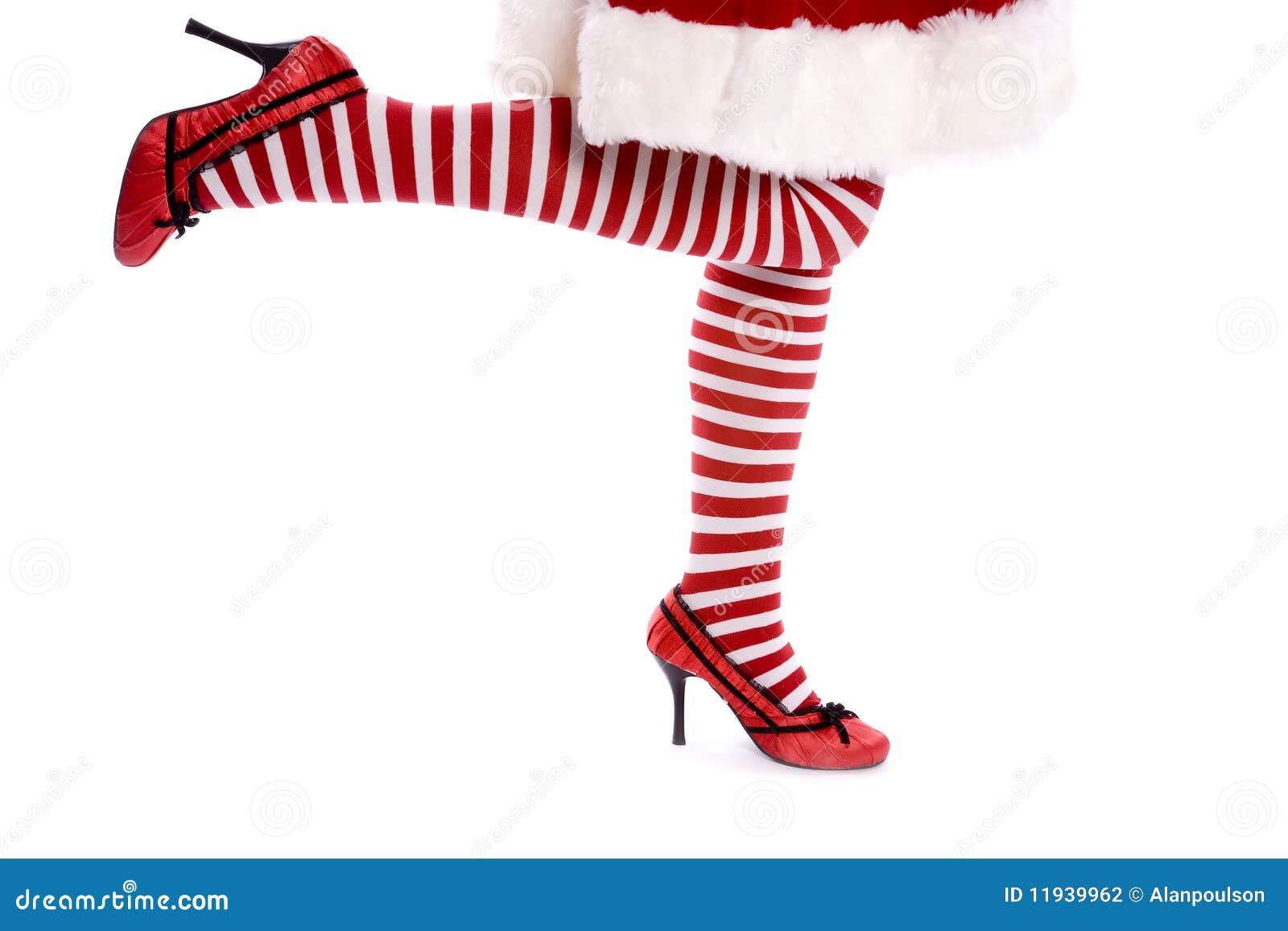 Santa helper one leg up stock photo. Image of slim, bright - 11939962