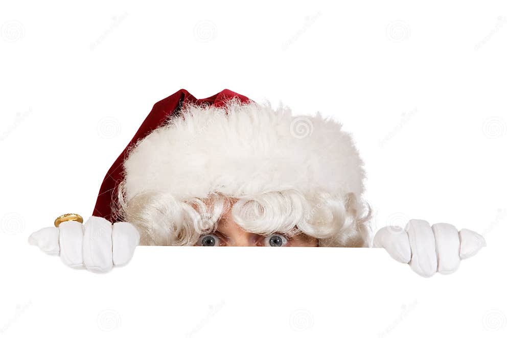 Santa hiding border stock photo. Image of santa, sign - 3297348