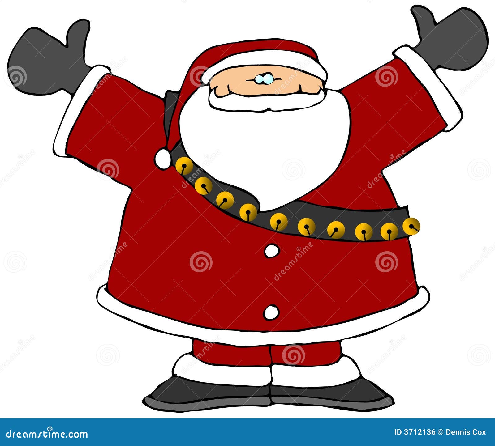 Santa with His Arms Raised stock illustration. Illustration of santa ...
