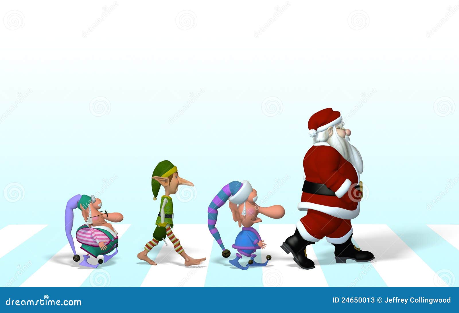 Santa and His Crew on Abbey Road Stock Illustration - Illustration of ...