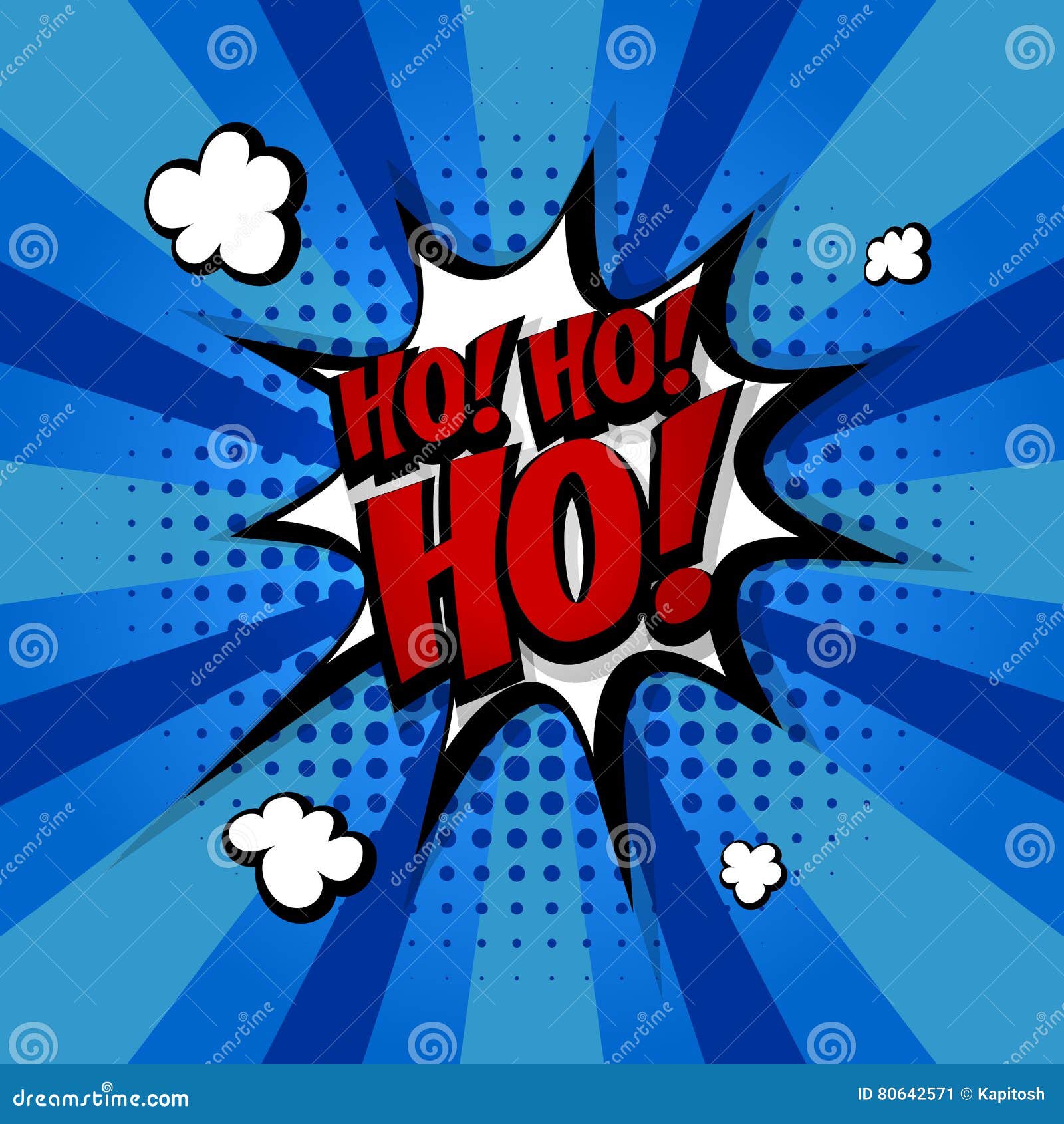 Santa Hohoho Speech Comic Text Halftone Blue Stock Vector ...