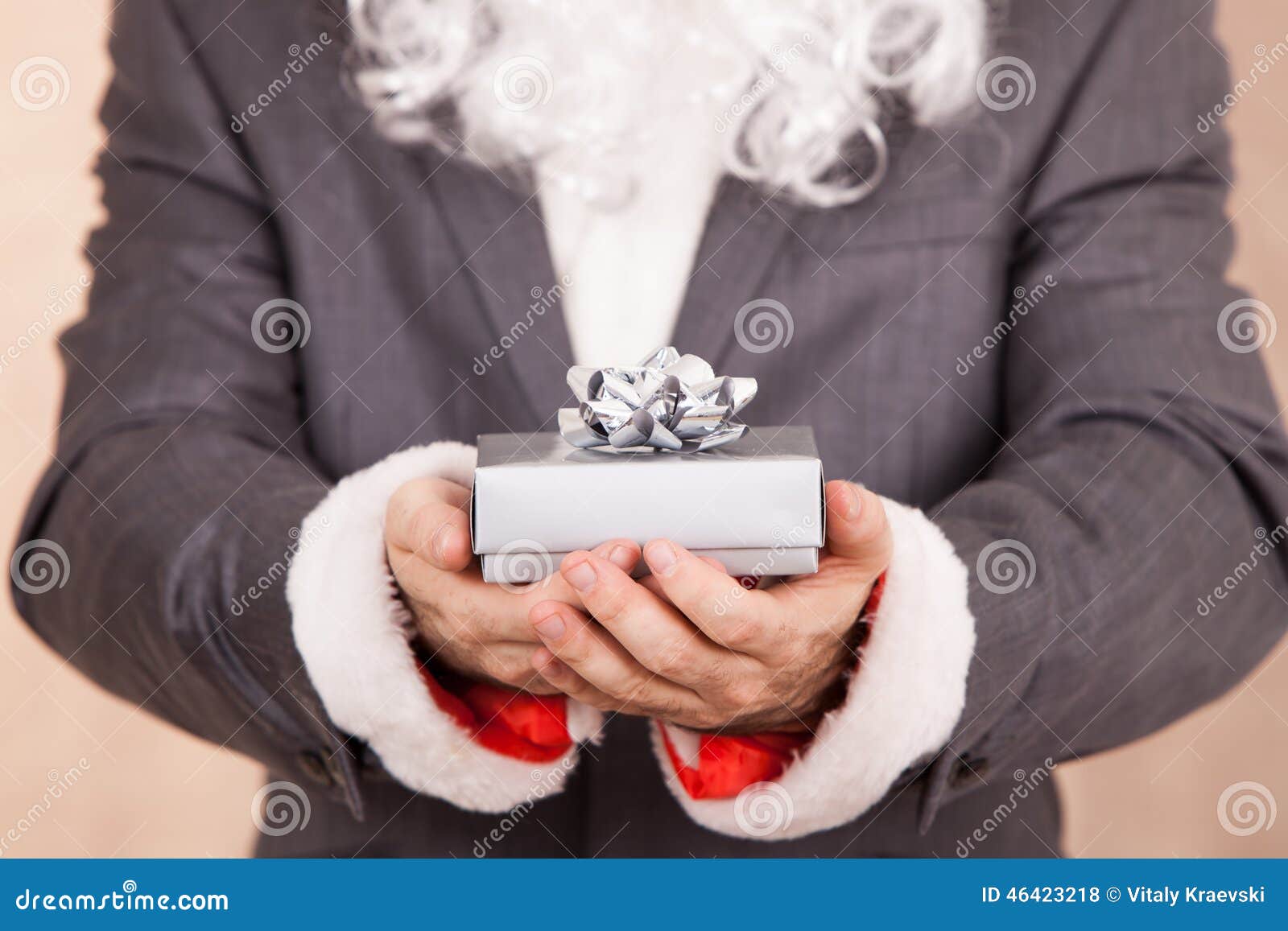 Santa Hold a Gift Box stock photo. Image of male, santa - 46423218